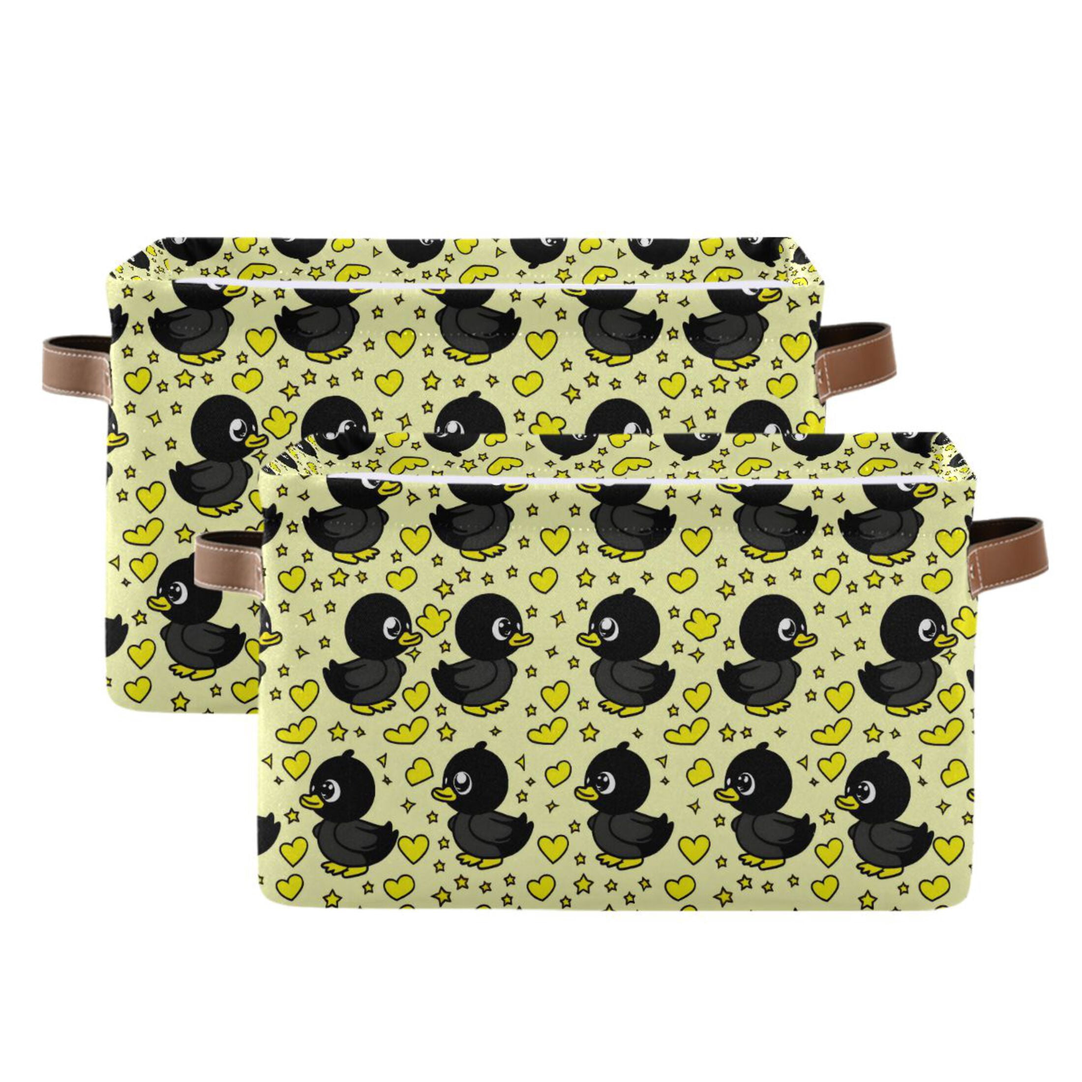 Cartoon Black Duck Storage Bins with Handle Fabric Organizer Basket ...