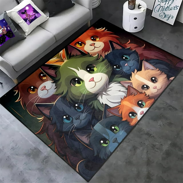 Cartoon Black Rugs for Bedroom Lovely Kids Room r Carpets Purple Carpet ...