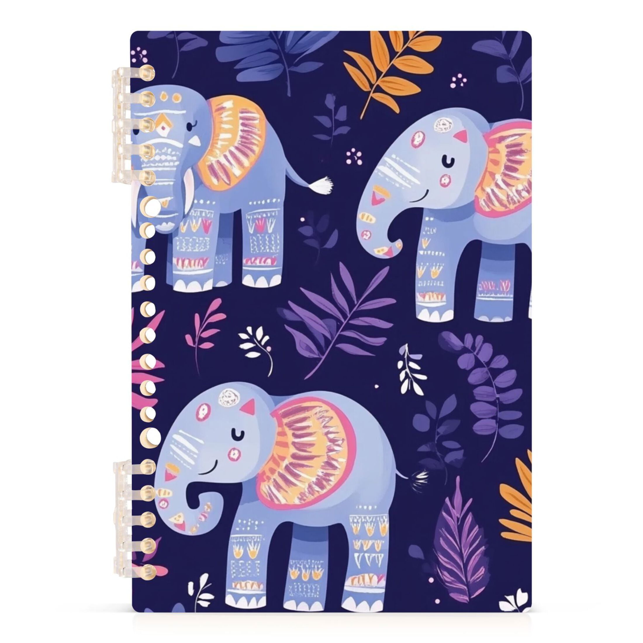 Cartoon Blue Elephant Lined Spiral Journal Notebook 60 Pages A5 College ...