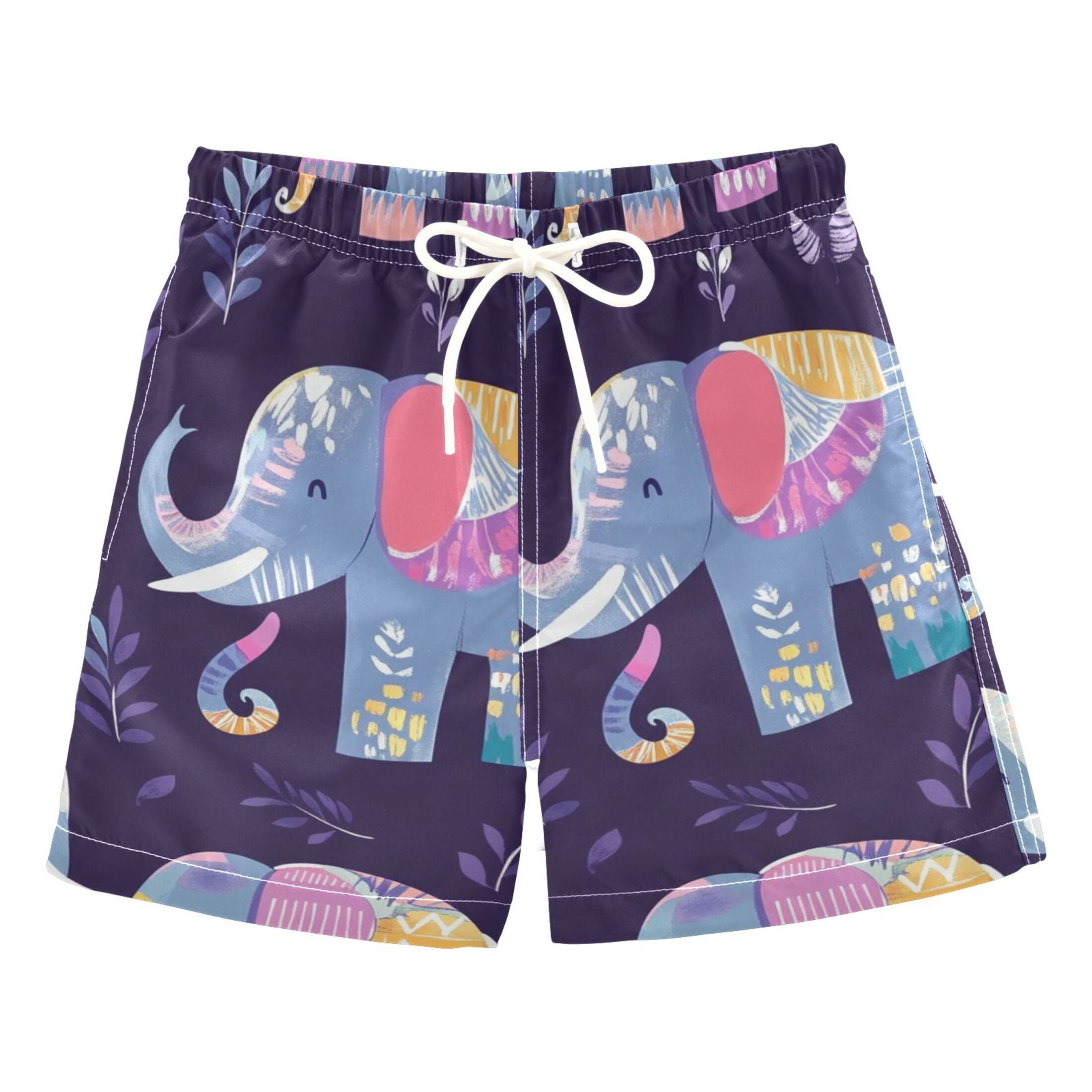 Cartoon Blue Elephants Boys Swim Trunks Quick Dry Boy Swim Shorts for 3 ...