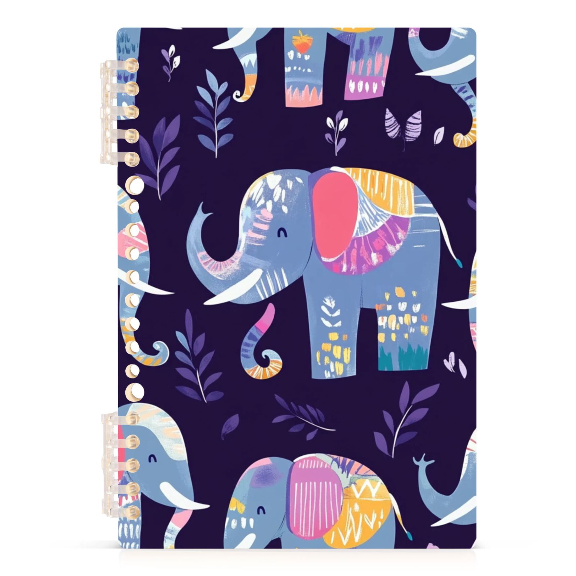 Cartoon Blue Elephants Lined Spiral Journal Notebook 60 Pages A5 ...