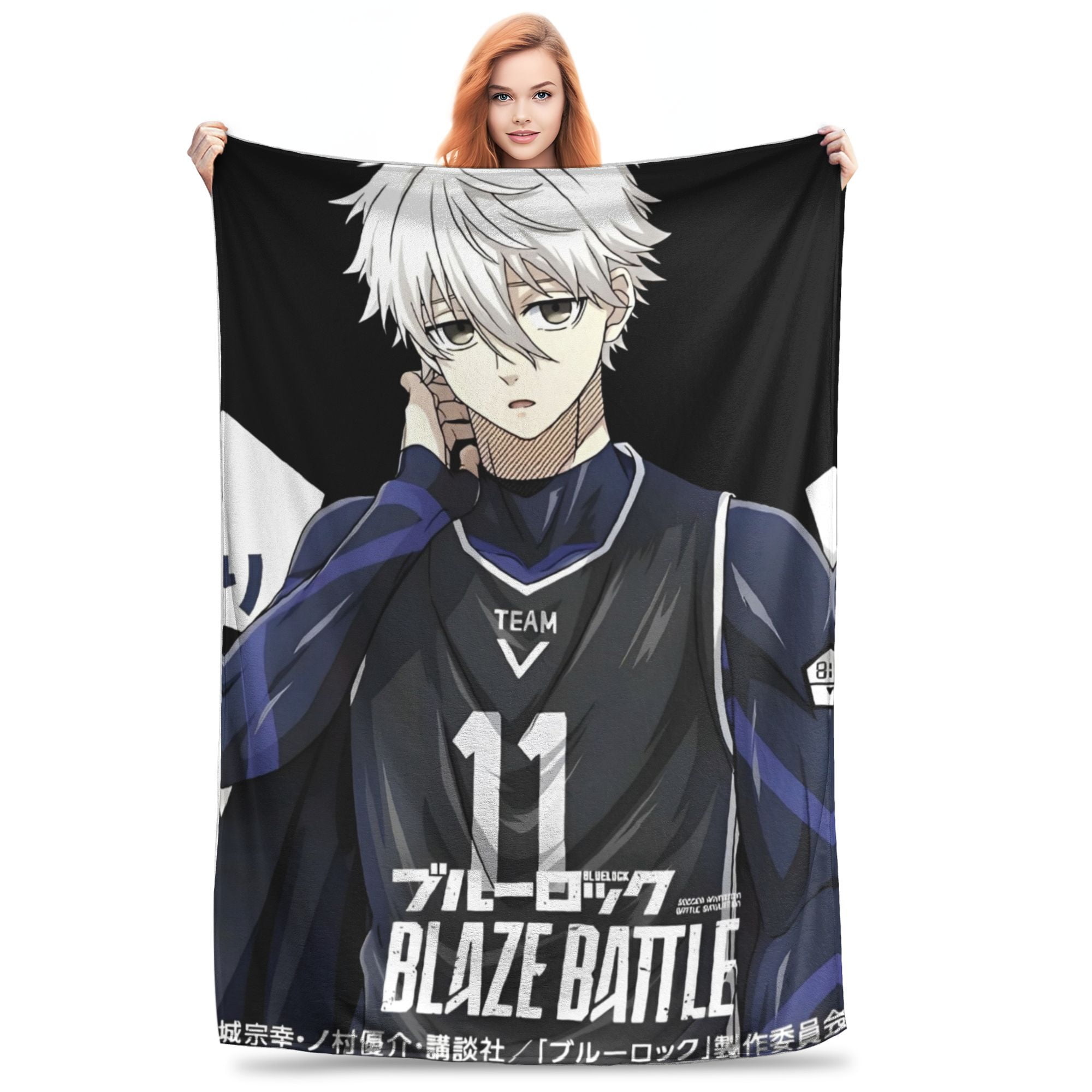 Cartoon Blue Lock Blankets Flannel Sports Manga Anime Super Warm Throw ...