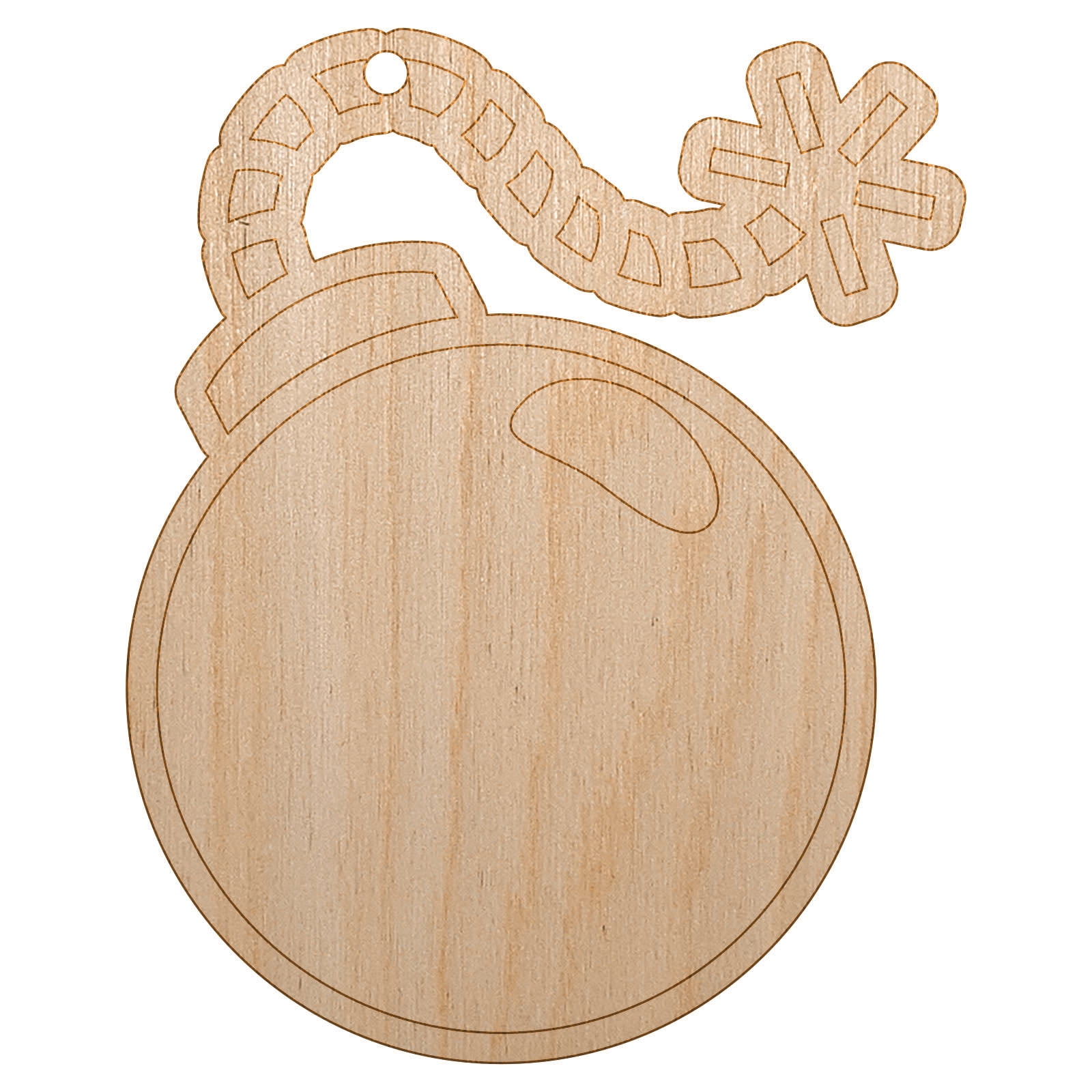 Cartoon Bomb with Fuse Wood Holiday Christmas Tree Ornament Unfinished ...