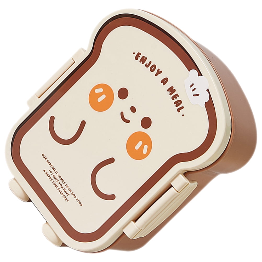 Cartoon Bread Shaped Lunch Container Reusable Meal Box Microwavable ...