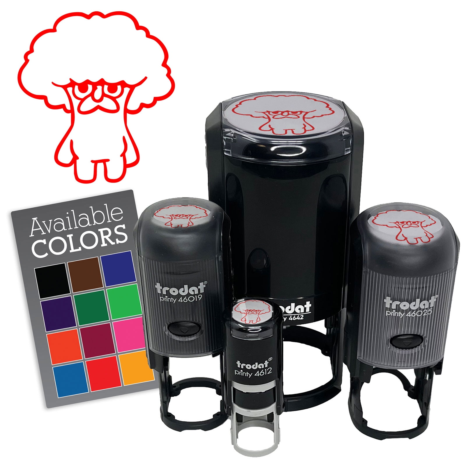 Cartoon Broccoli Funny Mustache Self-Inking Rubber Stamp for Stamping ...