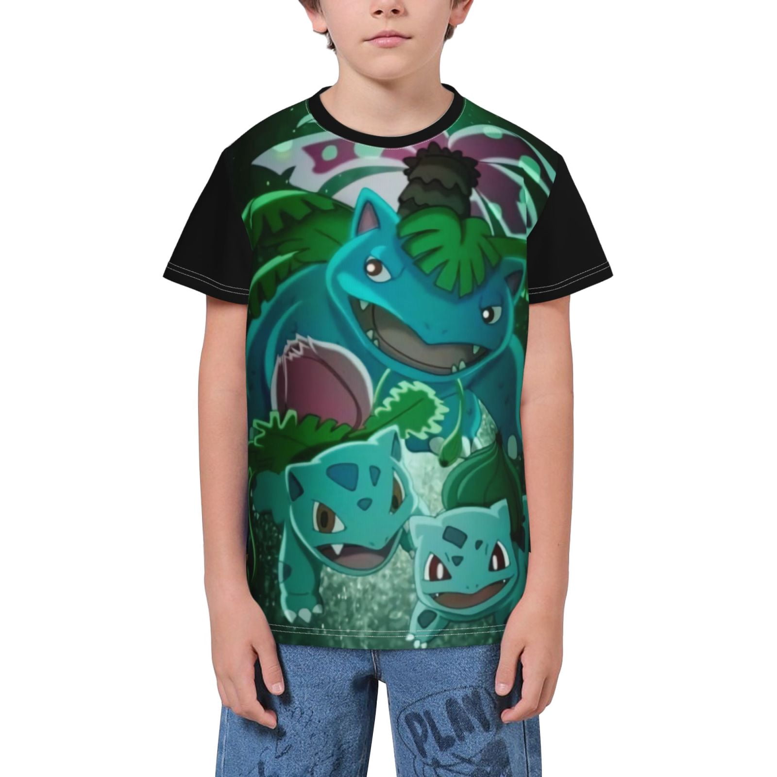 Cartoon Bulbasaur Crewmate Boys Teens Casual T Shirts,Cool 3D Graphic ...