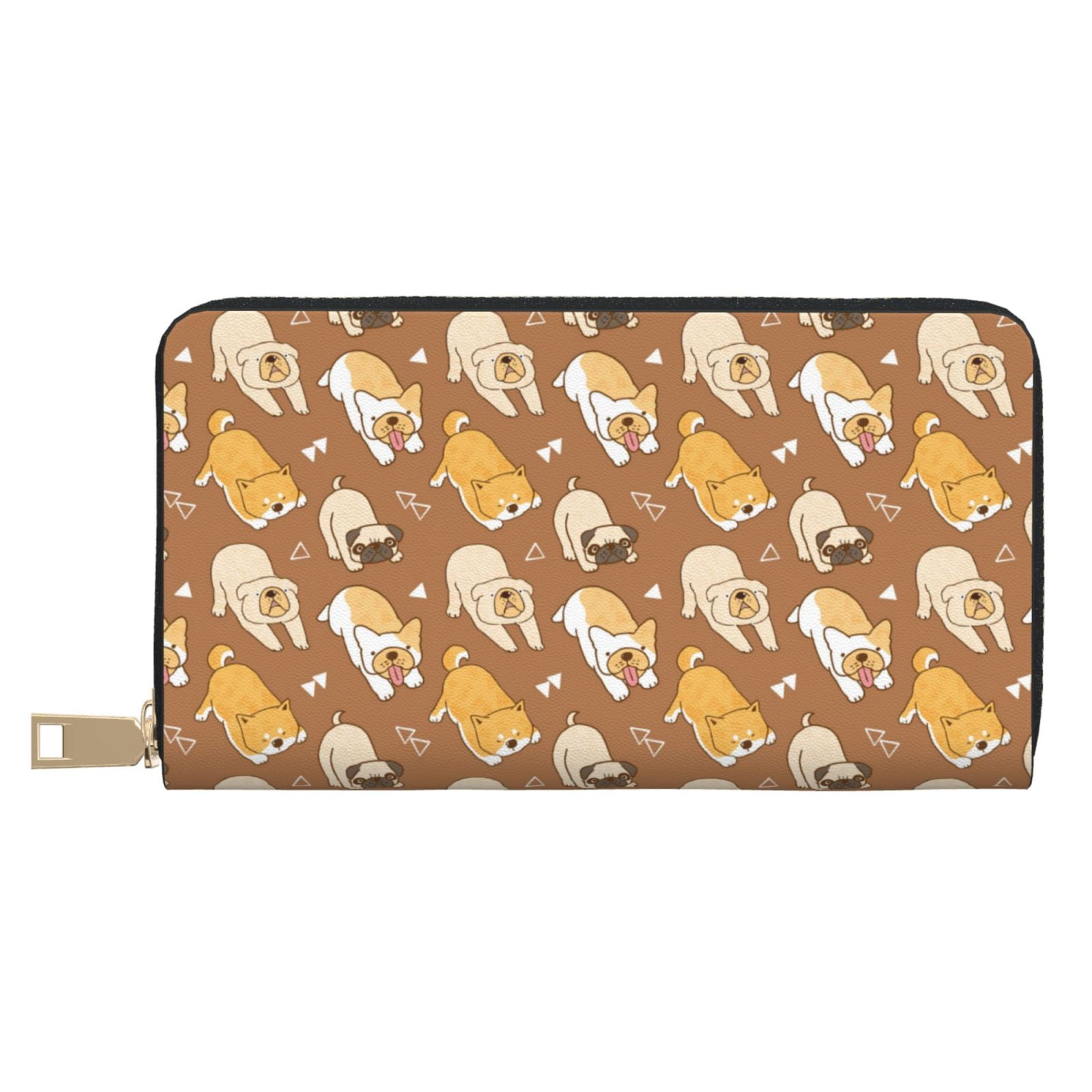 Cartoon Bulldog Wallet Women, Leather Bifold Multi Card Wallet, Women's ...