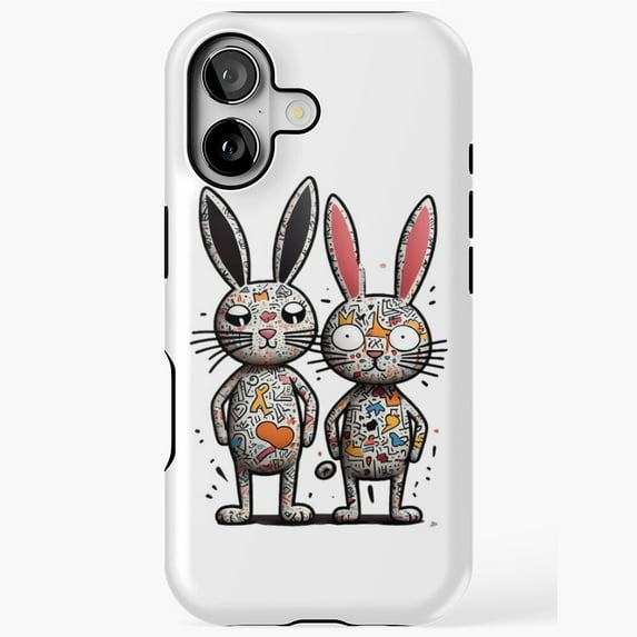 Cartoon Bunny Design Art iPhone Case 17 to 11 Pro Max - Walmart.com