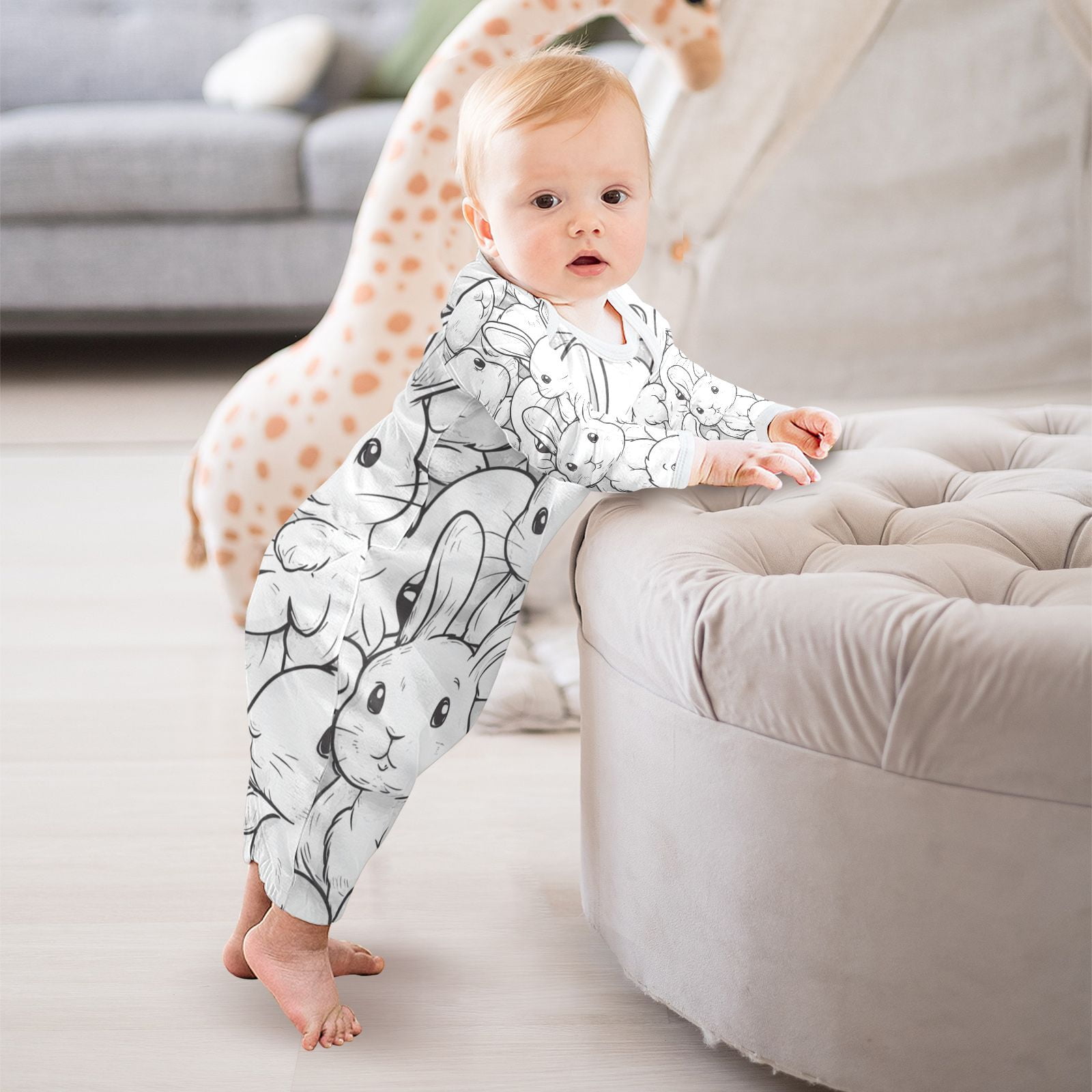 Cartoon Bunny Rabbits Newborn Baby Sleeper Gowns Baby Nightdress Cotton ...