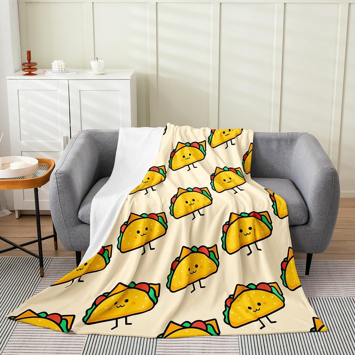 Cartoon Burritos Blanket,Cute Fast Food Throw Blanket for Kids Girls ...
