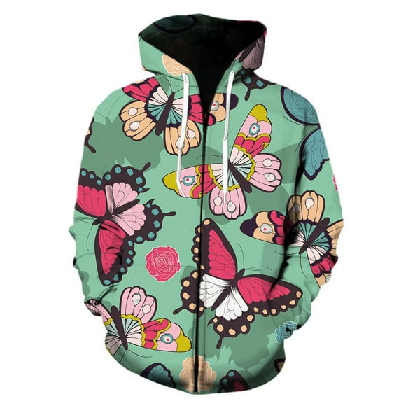 Cartoon Butterfly 3D Printed Men zipper Hoodies Fashion Hooded ...