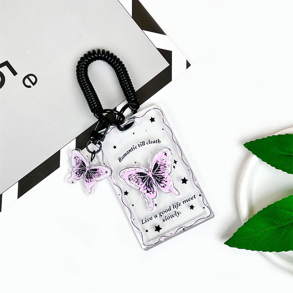 Cartoon Butterfly Acrylic Transparent Card Case 3 Inch Kpop Idol Photo ...