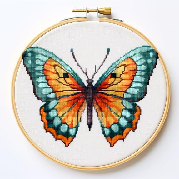 Cartoon Butterfly DIY Stamped Cross Stitch Kits for Beginners Easy with ...
