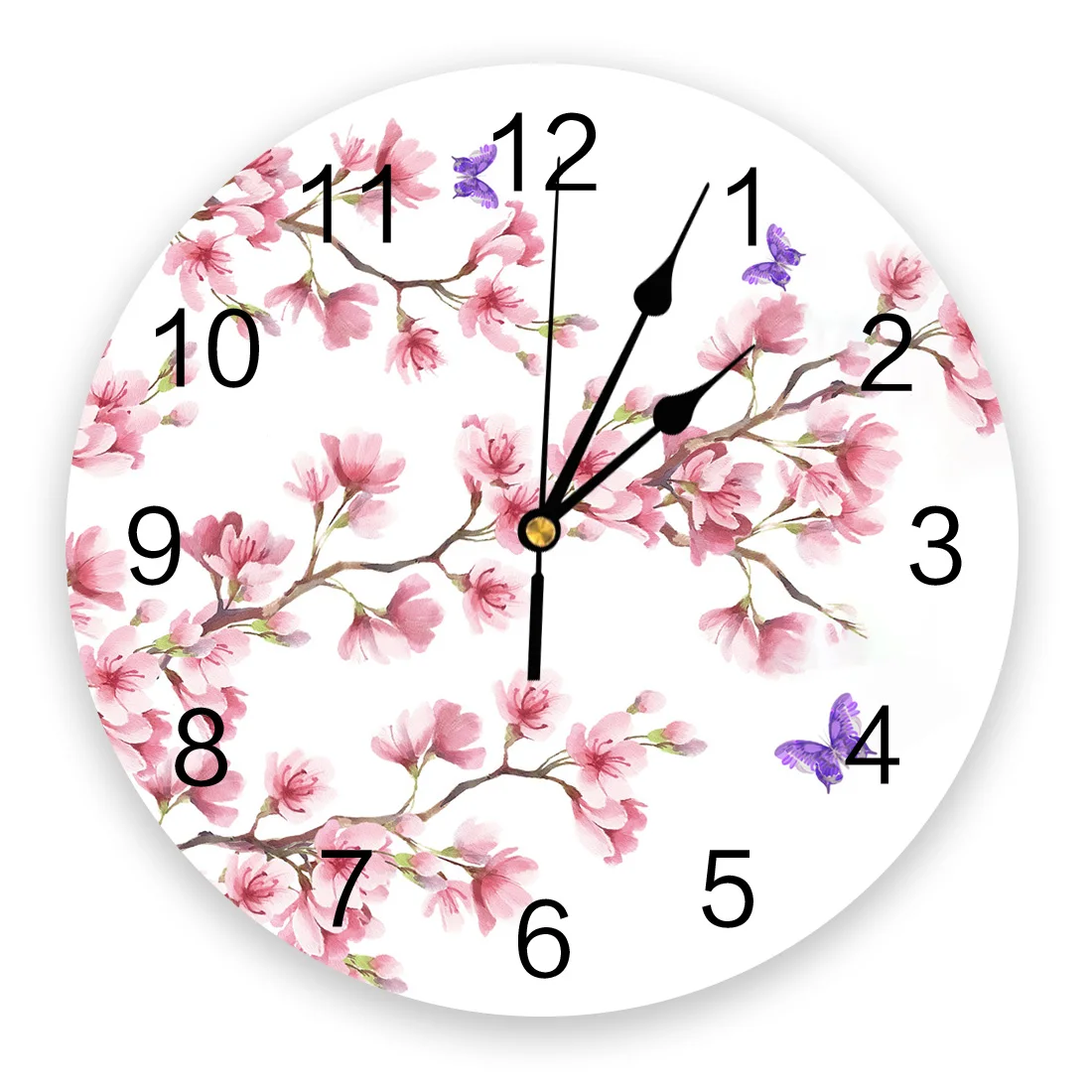 Cartoon Butterfly Girl Silent Decorative Wall Clock Digital Clock ...