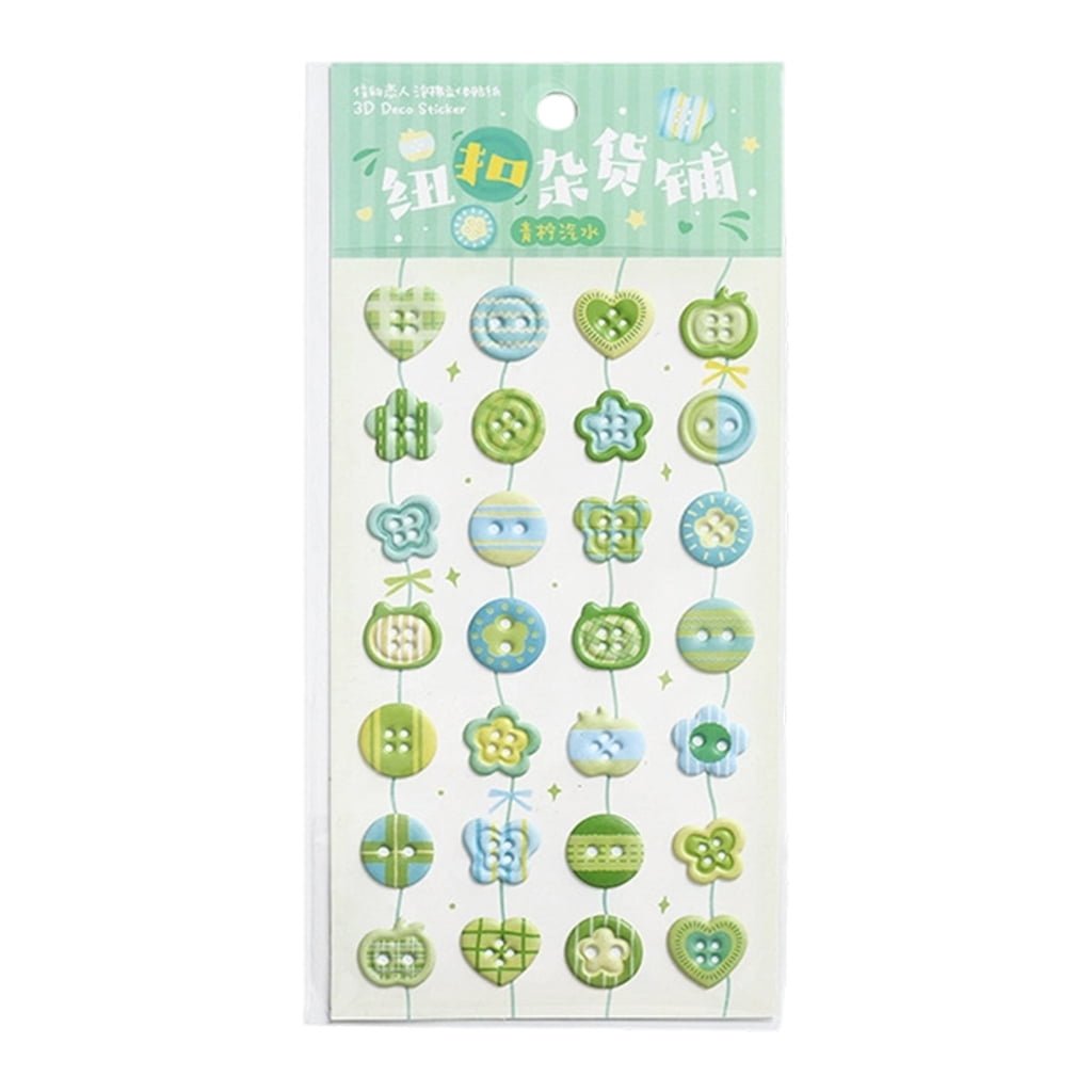 Cartoon Button Foam Sticker Sticker for Water Bottle Pen Case Journal ...