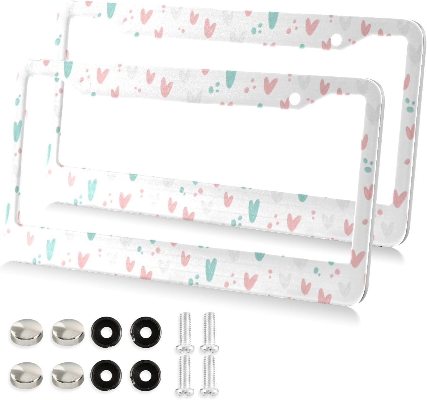 Cartoon Cactus License Plate Frame - 2 Pack Universal Stainless Steel ...