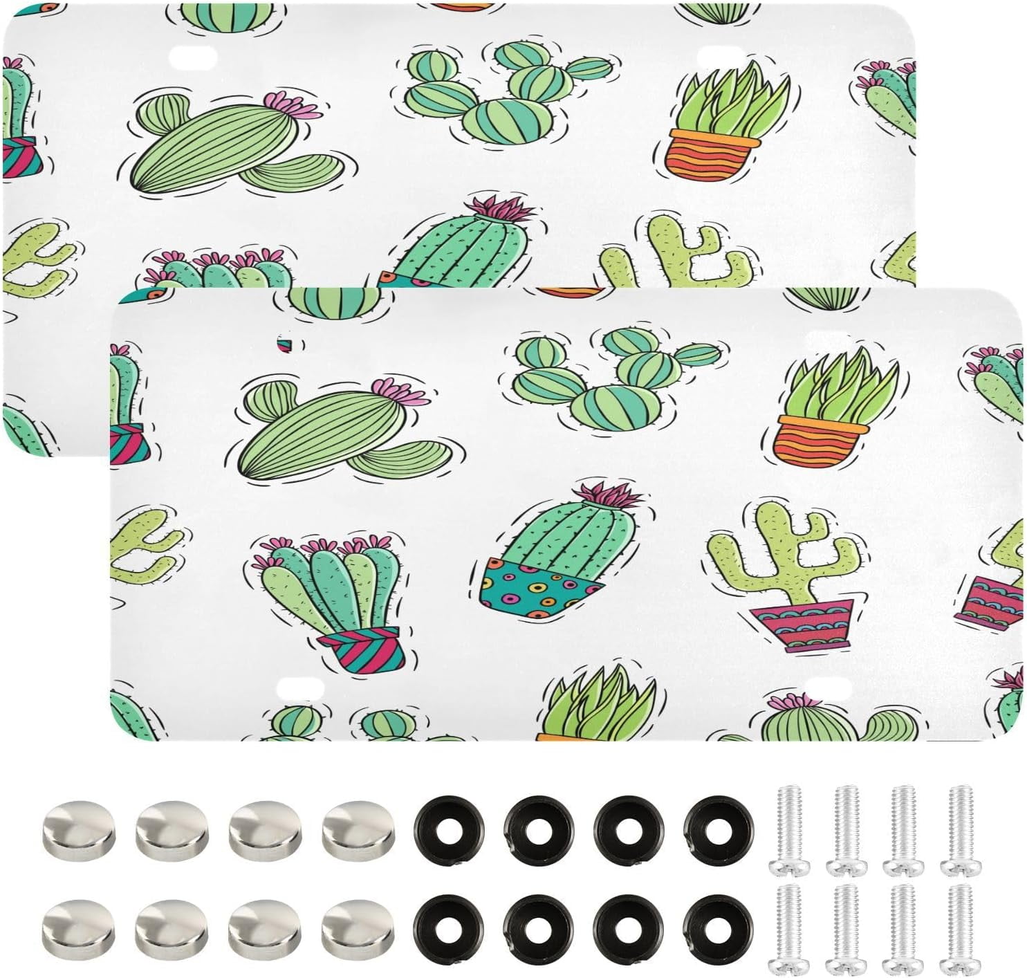 Cartoon Cactus License Plates Front License Plate Covers Metal Car Tag ...