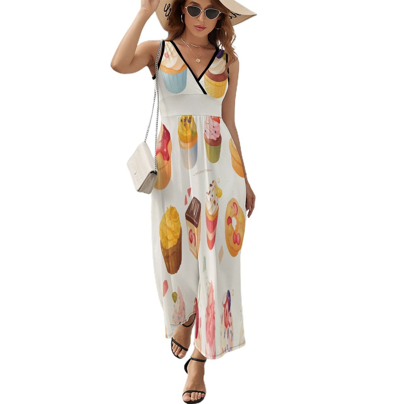 Cartoon Cake Art Sleeveless Dress Women's Summer Suit Dresses for Women ...