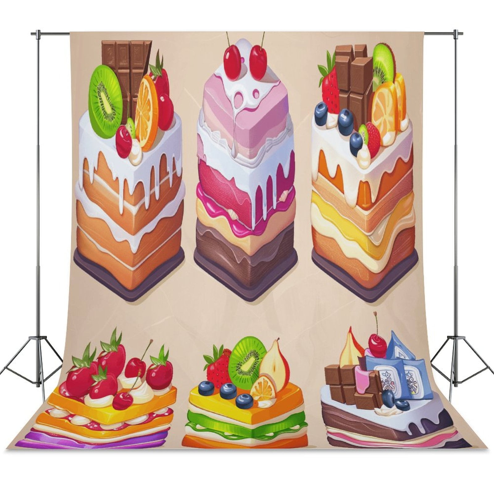 Cartoon Cake Backdrop Background for Photography Photo Booth Backdrop ...