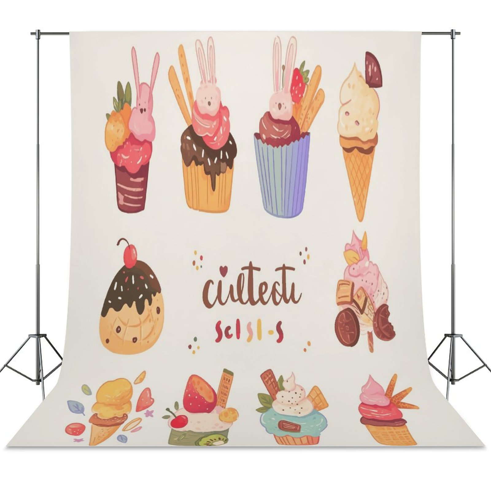Cartoon Cake Backdrop Background for Photography Photo Booth Backdrop ...