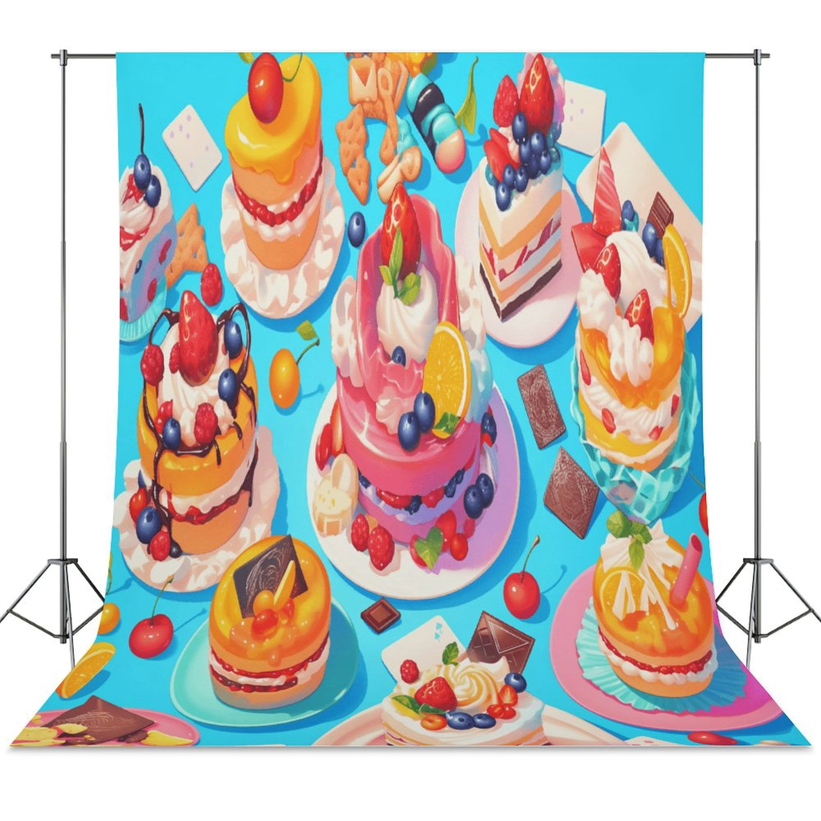 Cartoon Cake Backdrops for Photography Kids Adult Photo Booth Video ...