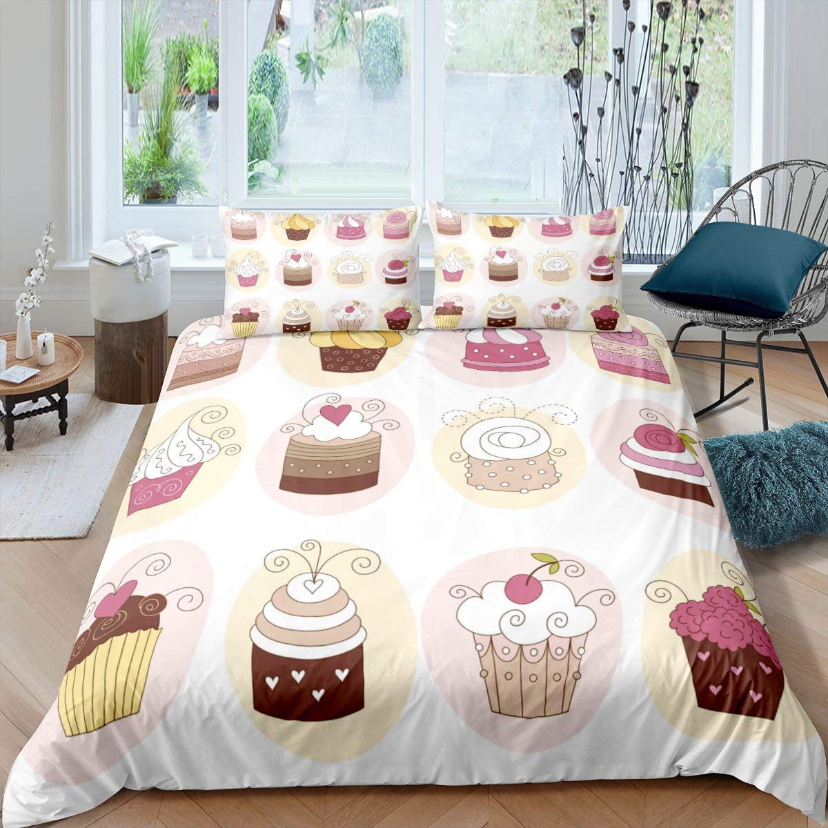 Cartoon Cake Duvet Cover Dessert Cupcake Ice Cream Children Happy ...