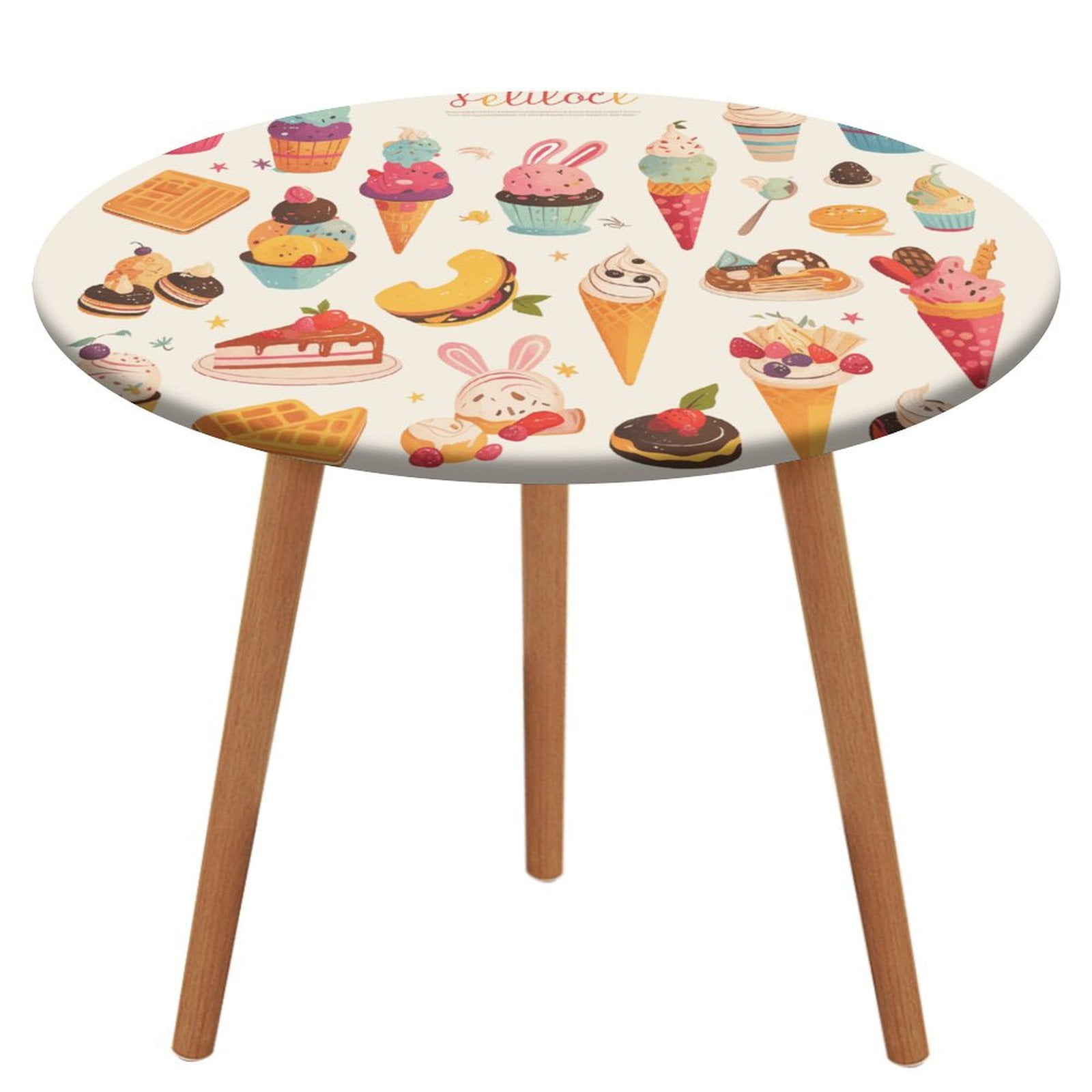 Cartoon Cake Fitted Table Cover - Waterproof Elastic Edged Tablecloth ...