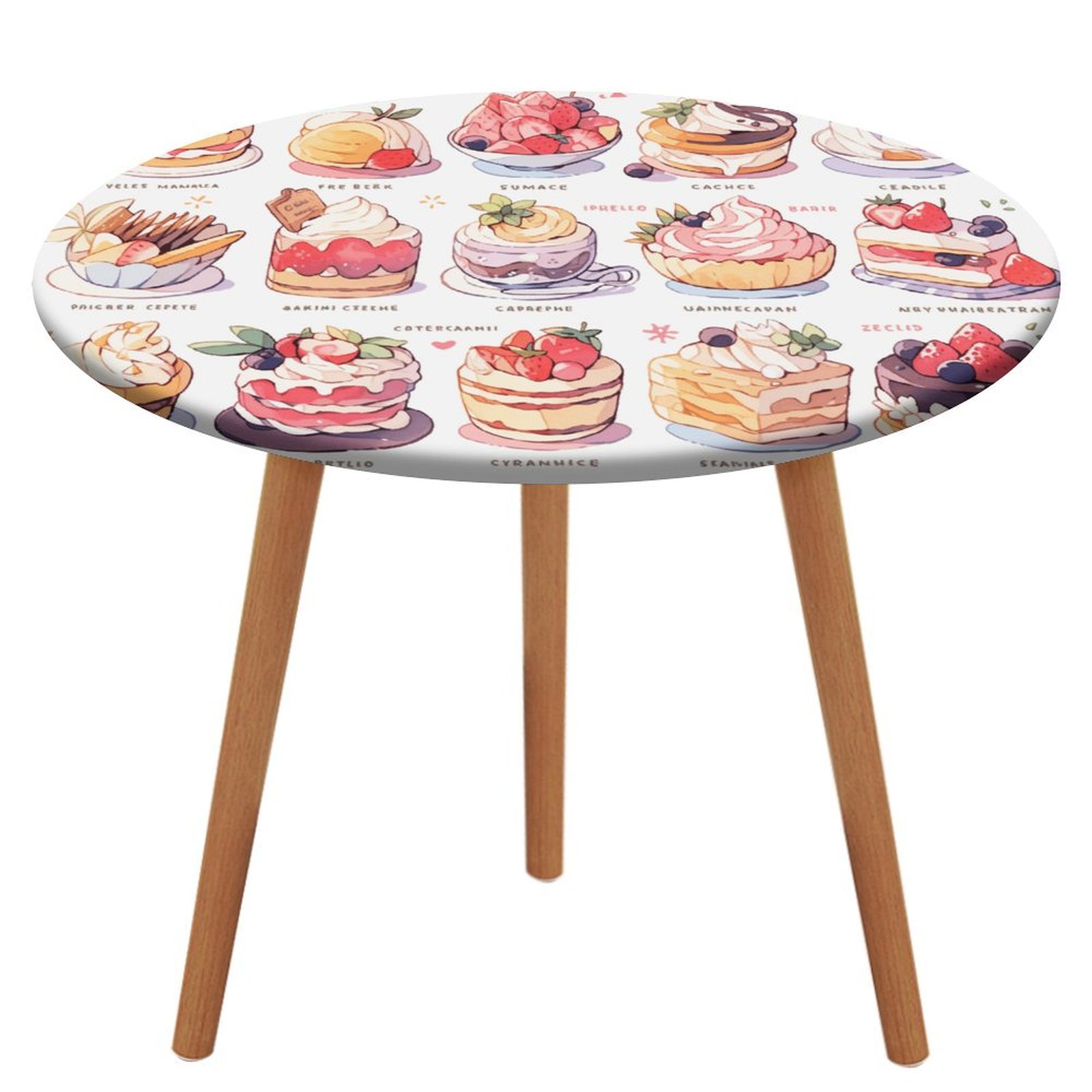 Cartoon Cake Fitted Table Cover - Waterproof Elastic Edged Tablecloth ...