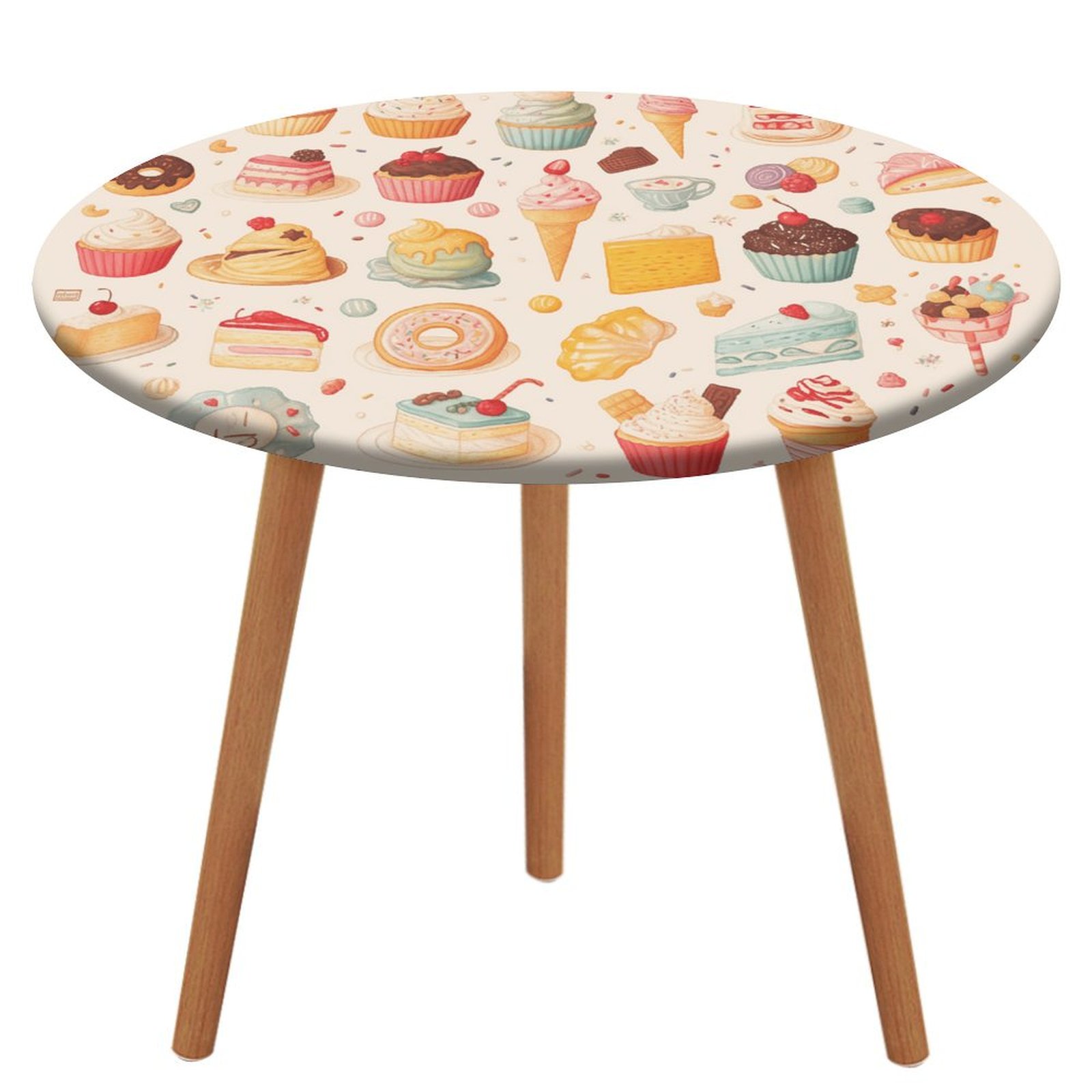 Cartoon Cake Fitted Table Cover - Waterproof Elastic Edged Tablecloth ...