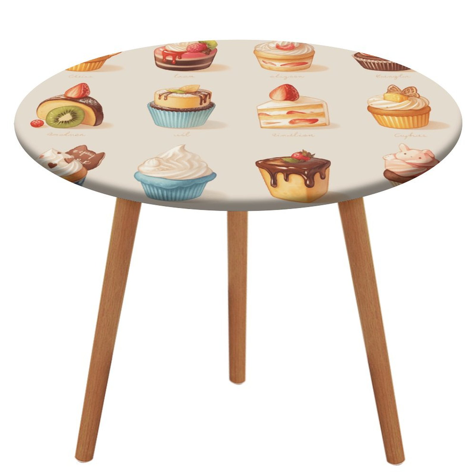 Cartoon Cake Fitted Table Cover - Waterproof Elastic Edged Tablecloth ...