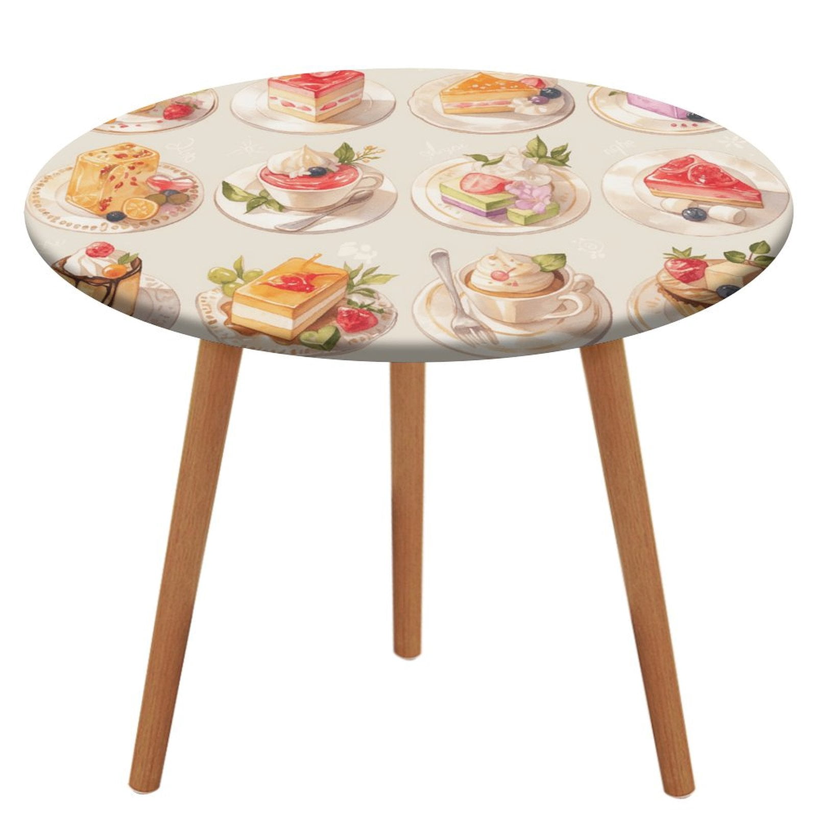 Cartoon Cake Fitted Table Cover - Waterproof Elastic Edged Tablecloth ...