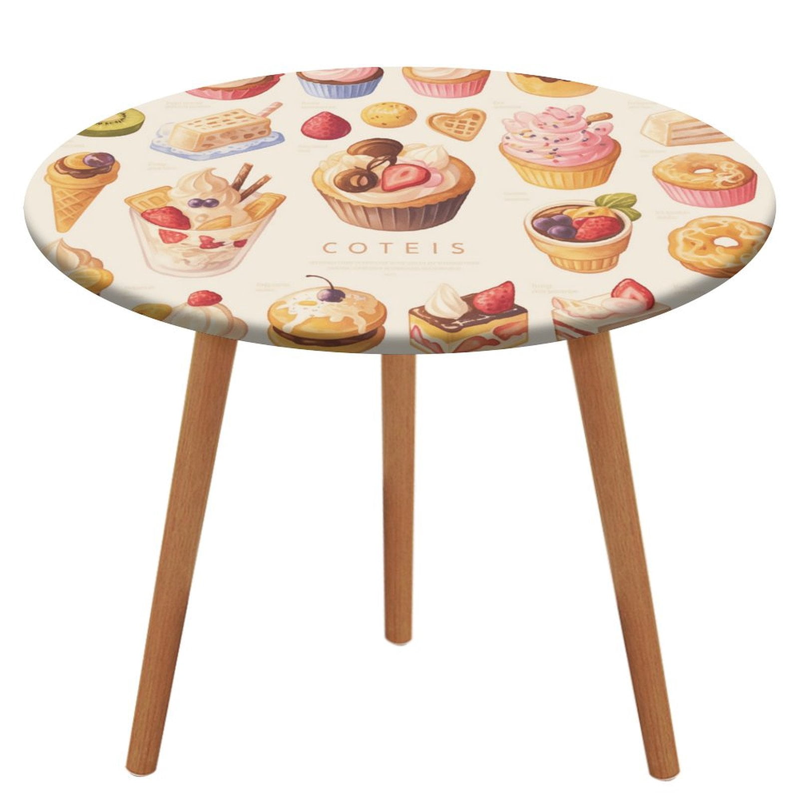 Cartoon Cake Fitted Table Cover - Waterproof Elastic Edged Tablecloth ...