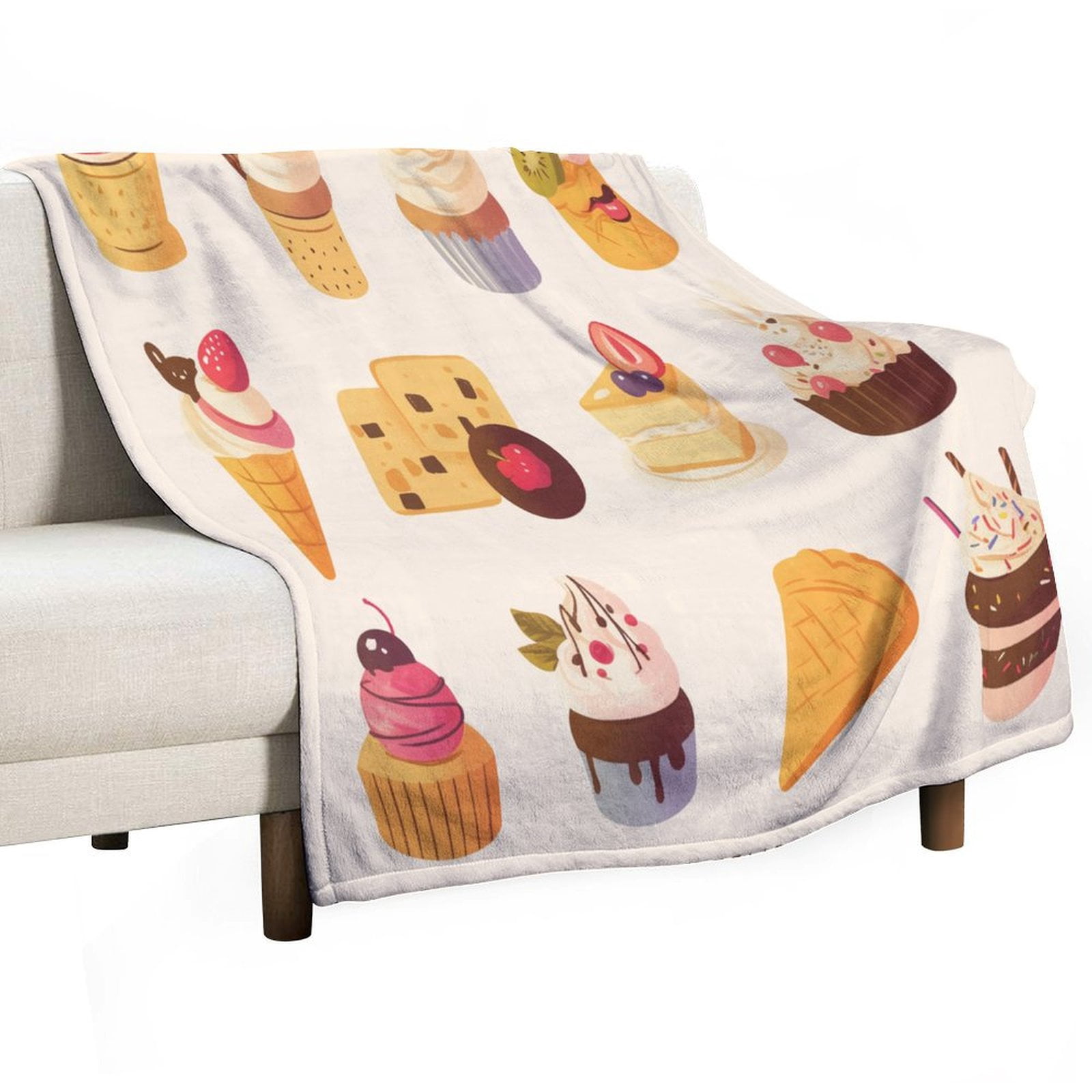 Cartoon Cake Soft Print Blanket Throw Blankets Warm Cozy Lightweight ...