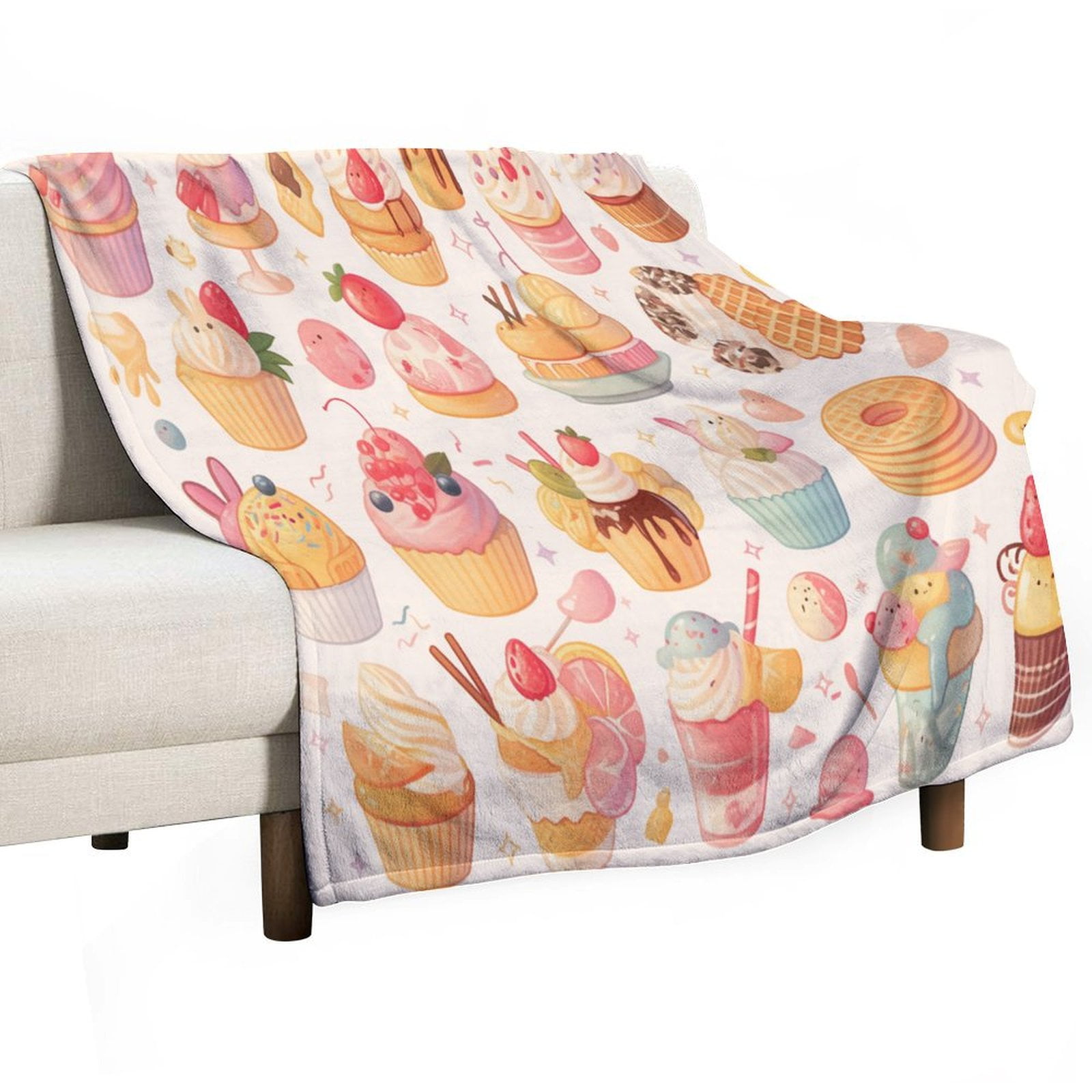 Cartoon Cake Soft Print Blanket Throw Blankets Warm Cozy Lightweight ...