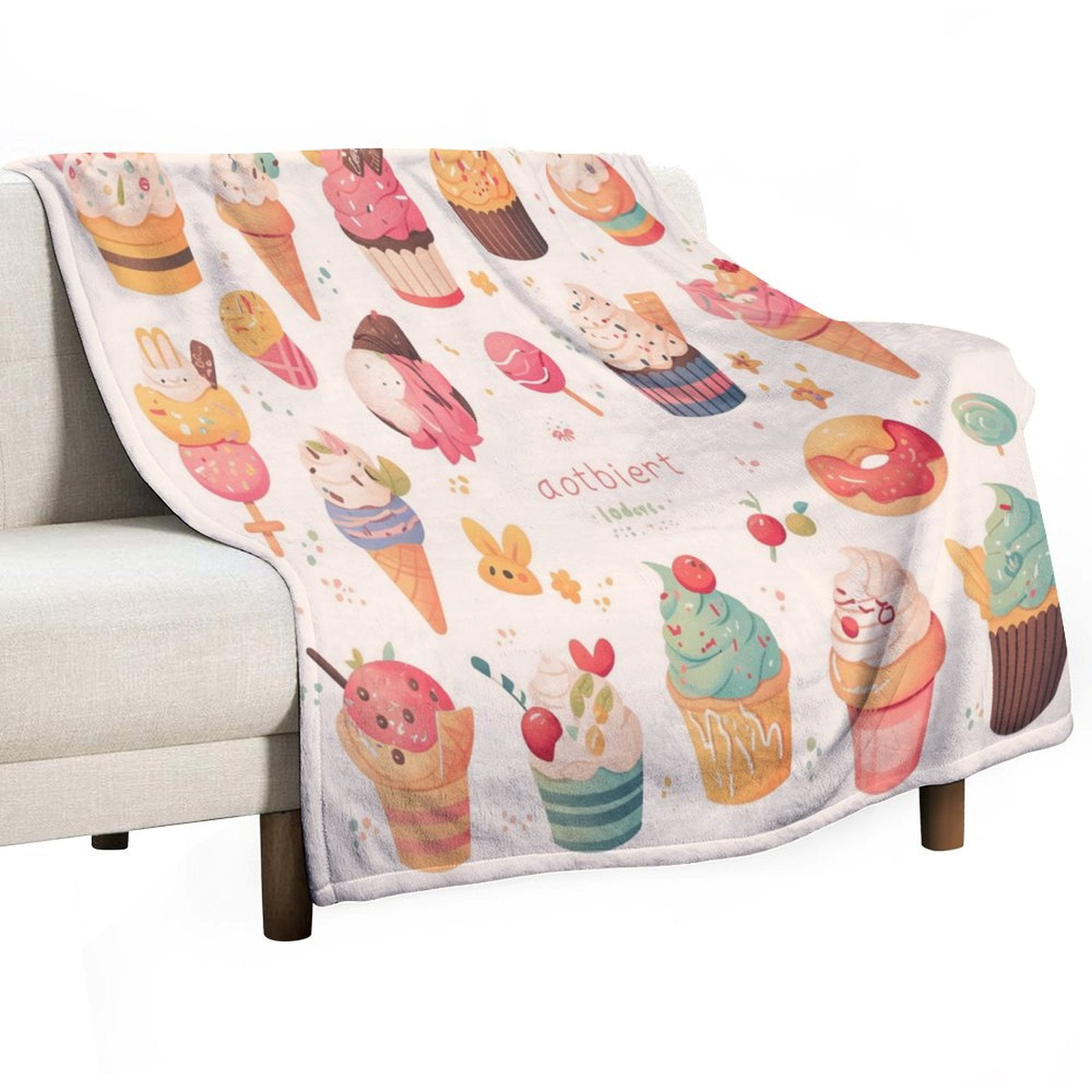 Cartoon Cake Soft Print Blanket Throw Blankets Warm Cozy Lightweight ...