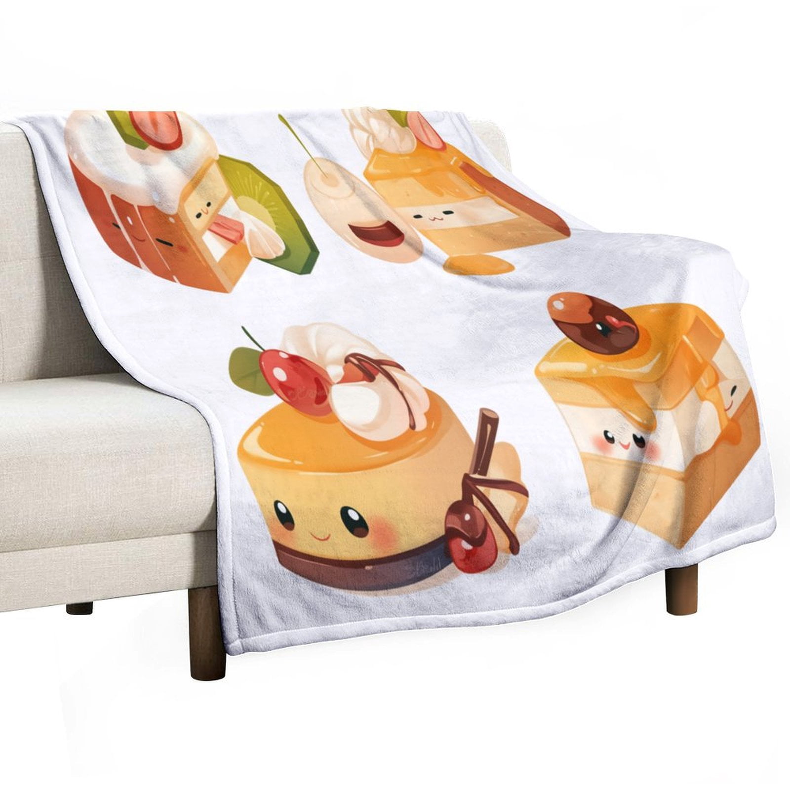 Cartoon Cake Soft Print Blanket Throw Blankets Warm Cozy Lightweight ...