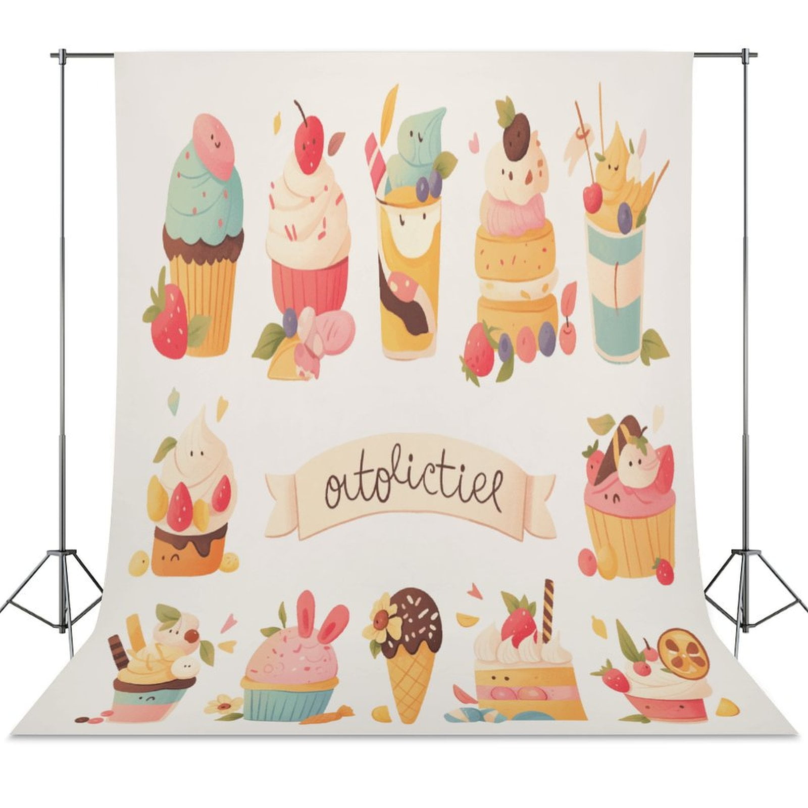 Cartoon Cake Spring Wall Backdrop Background Floral Backdrops 5x7FT ...