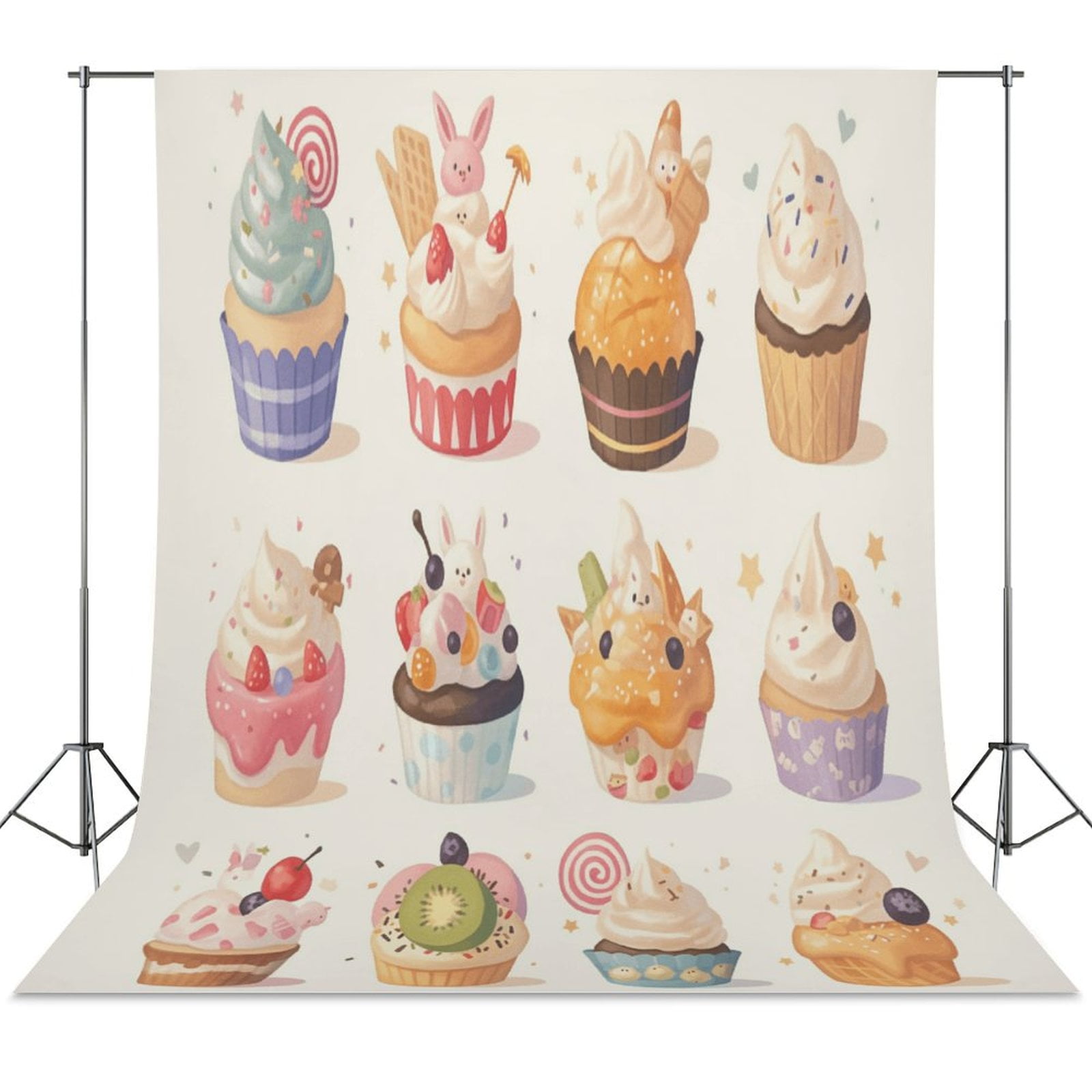 Cartoon Cake Spring Wall Backdrop Background Floral Backdrops 5x7FT ...