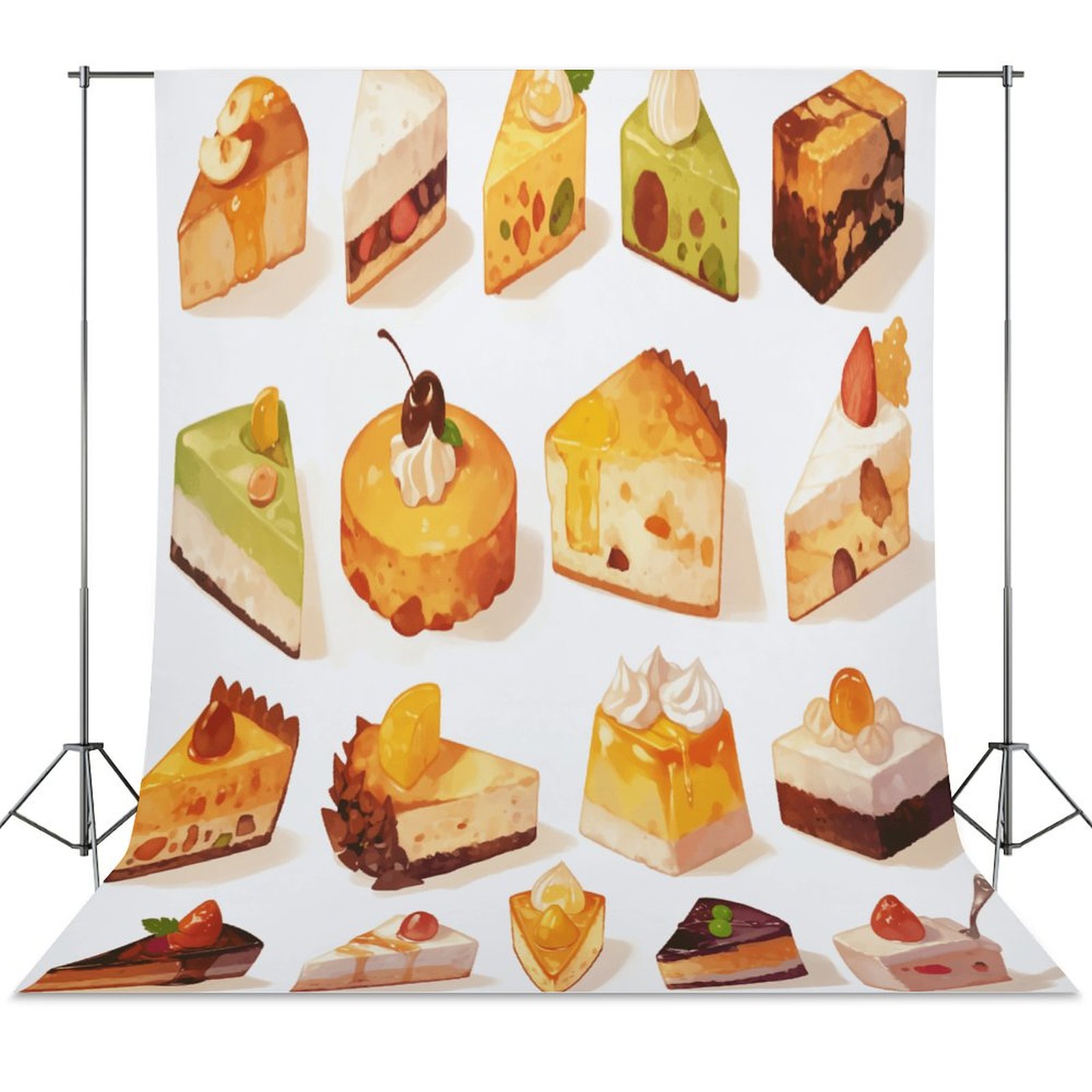 Cartoon Cake Spring Wall Backdrop Background Floral Backdrops 5x7FT ...