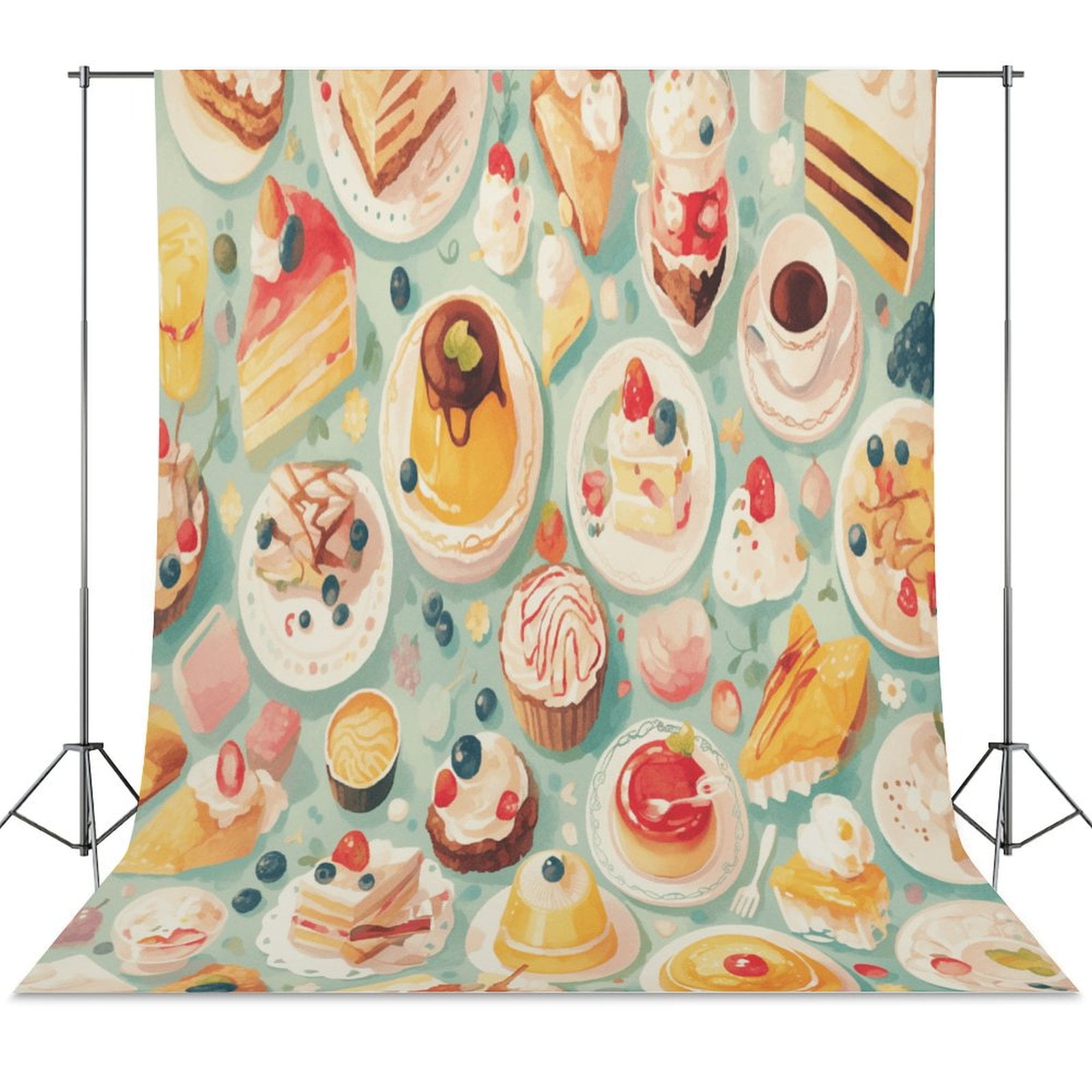 Cartoon Cake Spring Wall Backdrop Background Floral Backdrops 5x7FT ...