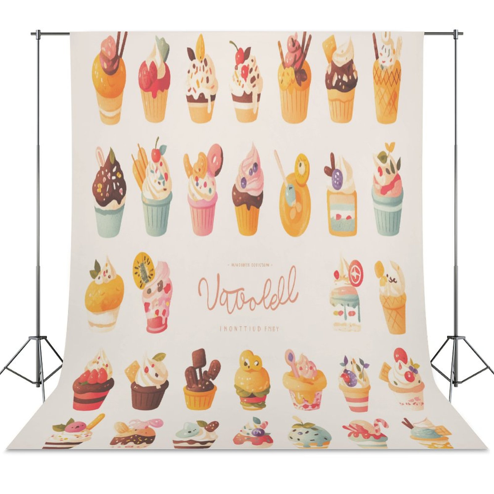 Cartoon Cake Spring Wall Backdrop Background Floral Backdrops 5x7FT ...