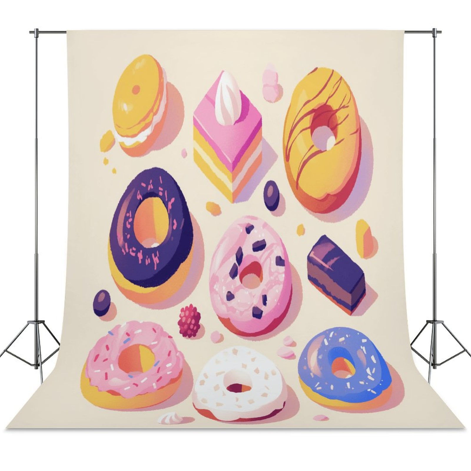 Cartoon Cake Spring Wall Backdrop Background Floral Backdrops 5x7FT ...