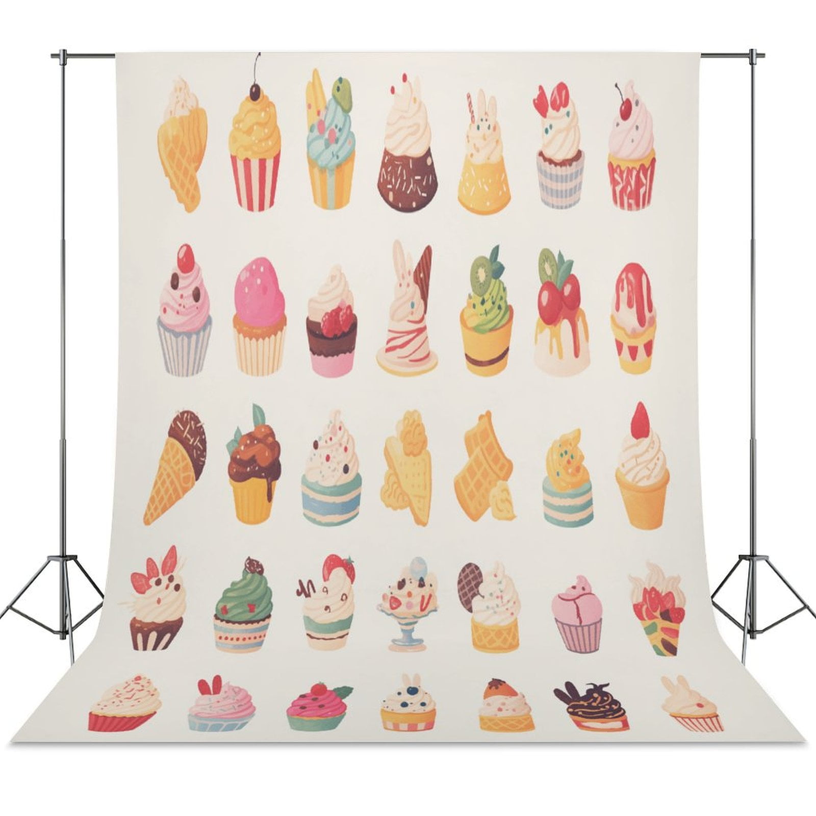 Cartoon Cake Spring Wall Backdrop Background Floral Backdrops 5x7FT ...