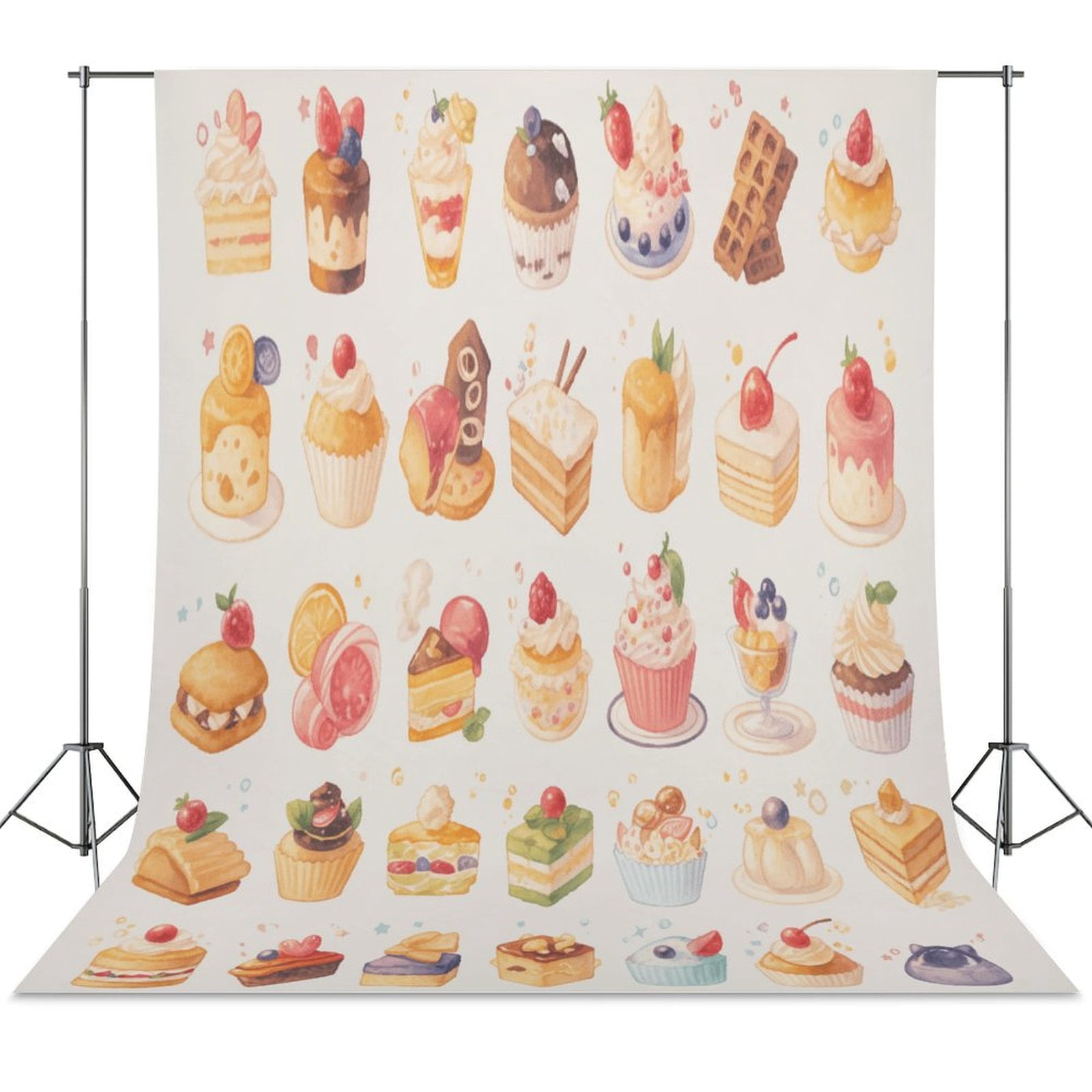 Cartoon Cake Spring Wall Backdrop Background Floral Backdrops 5x7FT ...