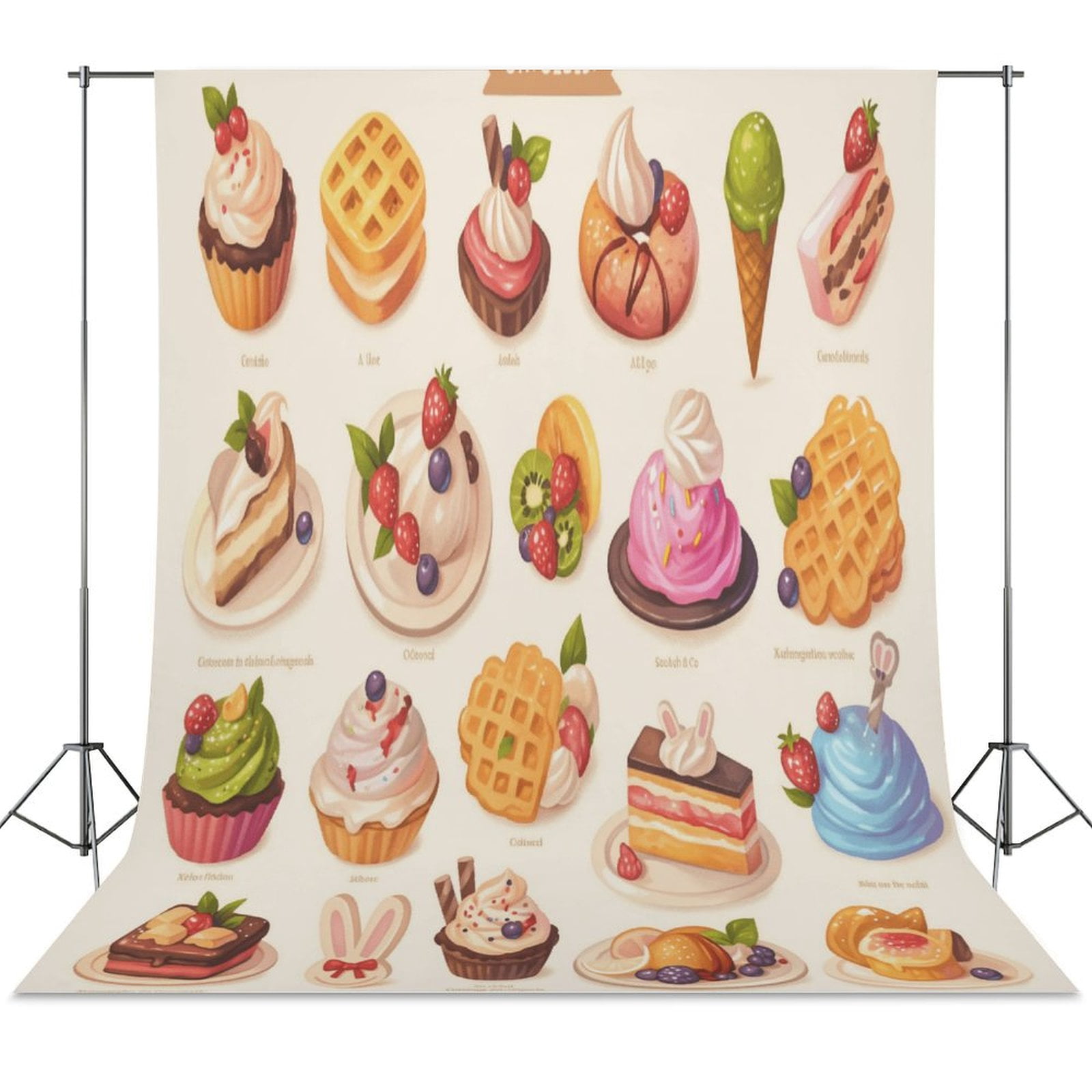 Cartoon Cake Spring Wall Backdrop Background Floral Backdrops 5x7FT ...