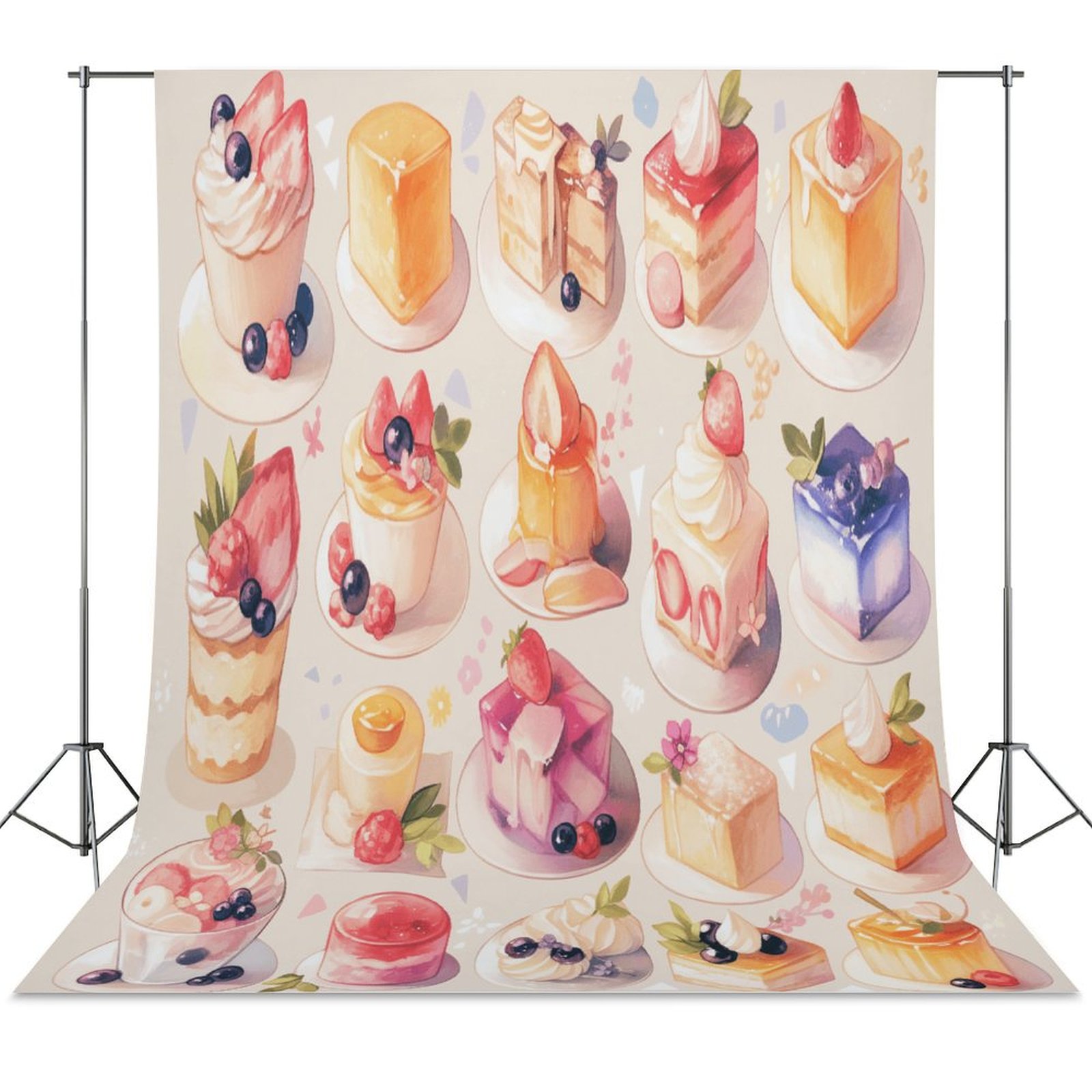 Cartoon Cake Spring Wall Backdrop Background Floral Backdrops 5x7FT ...
