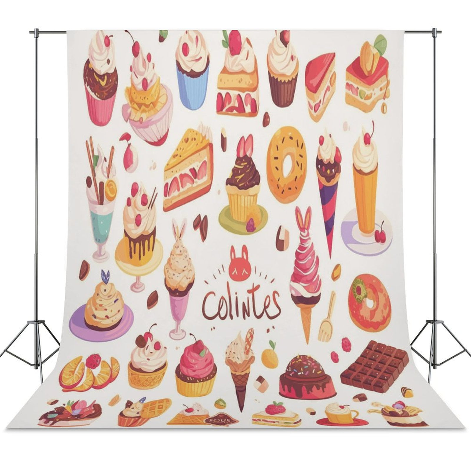 Cartoon Cake Spring Wall Backdrop Background Floral Backdrops 5x7FT ...