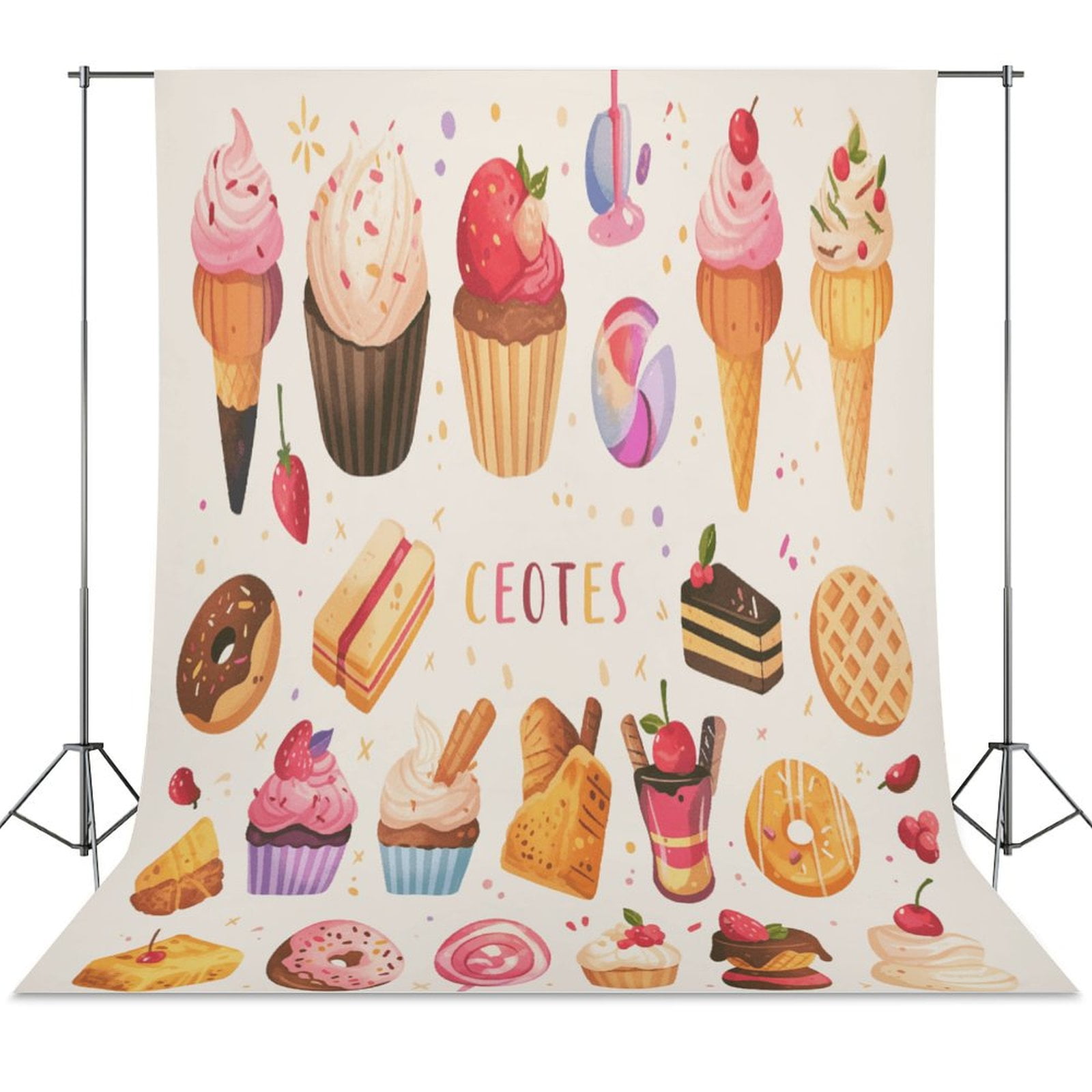 Cartoon Cake Spring Wall Backdrop Background Floral Backdrops 5x7FT ...