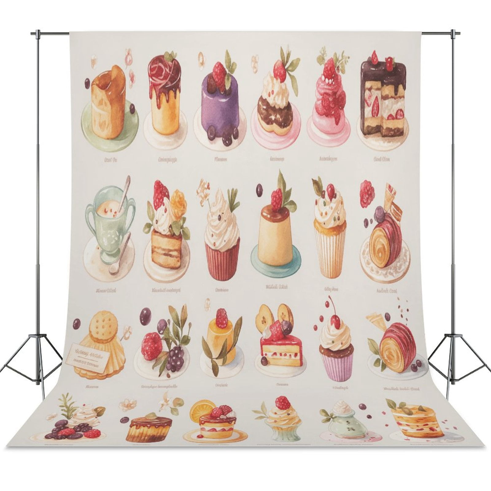 Cartoon Cake Spring Wall Backdrop Background Floral Backdrops 5x7FT ...