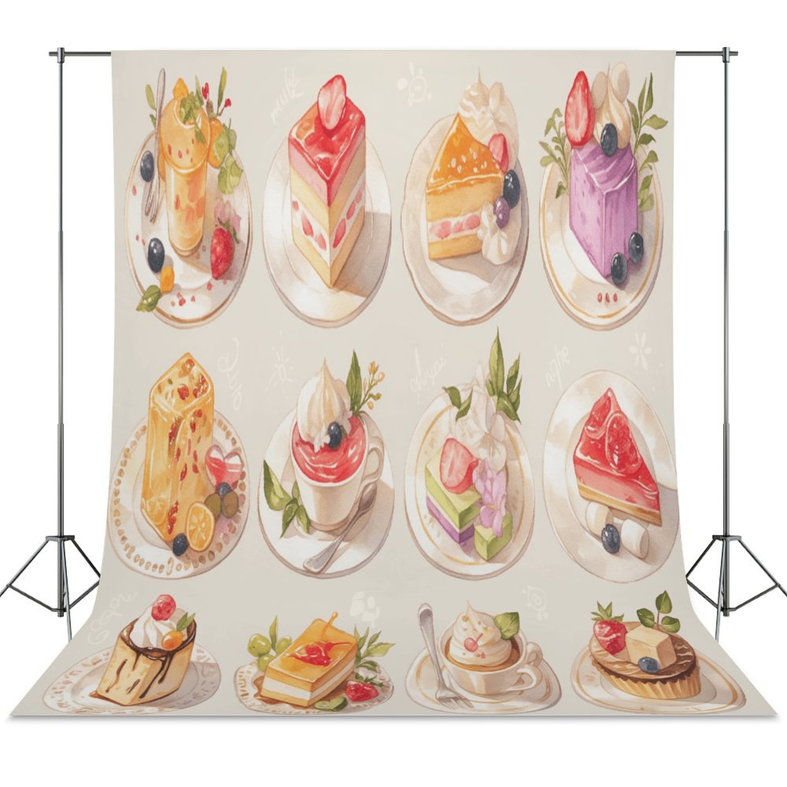 Cartoon Cake Spring Wall Backdrop Background Floral Backdrops 5x7FT ...